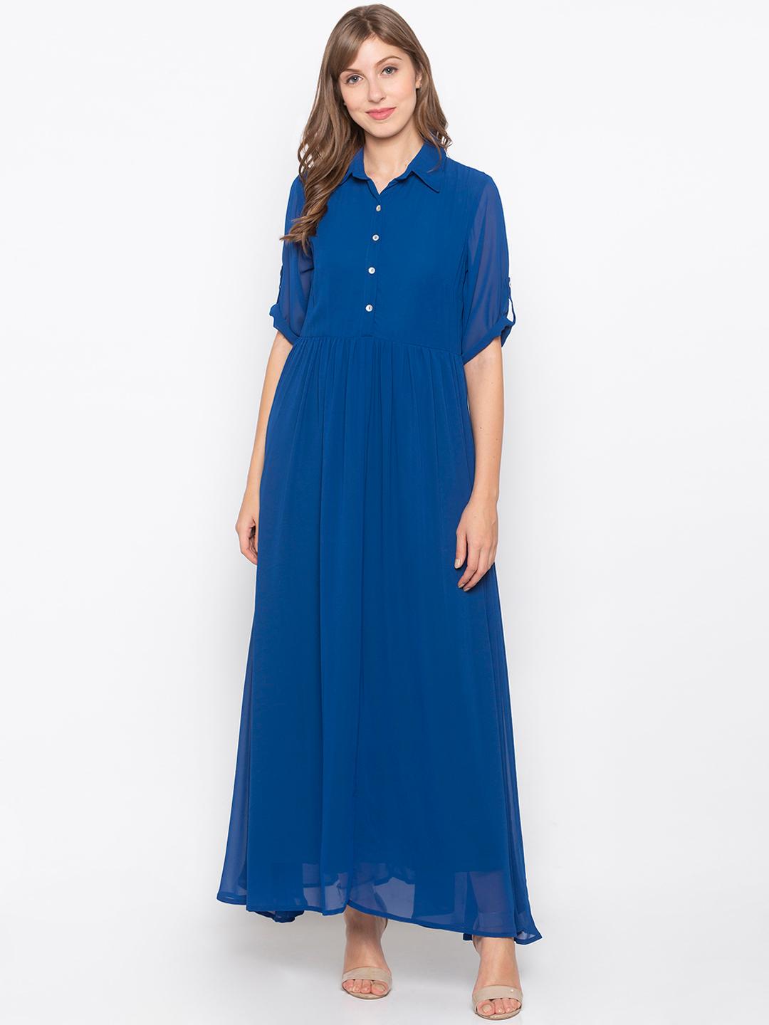 Buy Iti Women Blue Maxi Dress - Dresses for Women 10206575 | Myntra