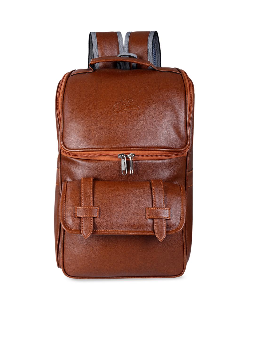 Buy Leather World Unisex Tan Brown Solid Backpack - Backpacks for ...