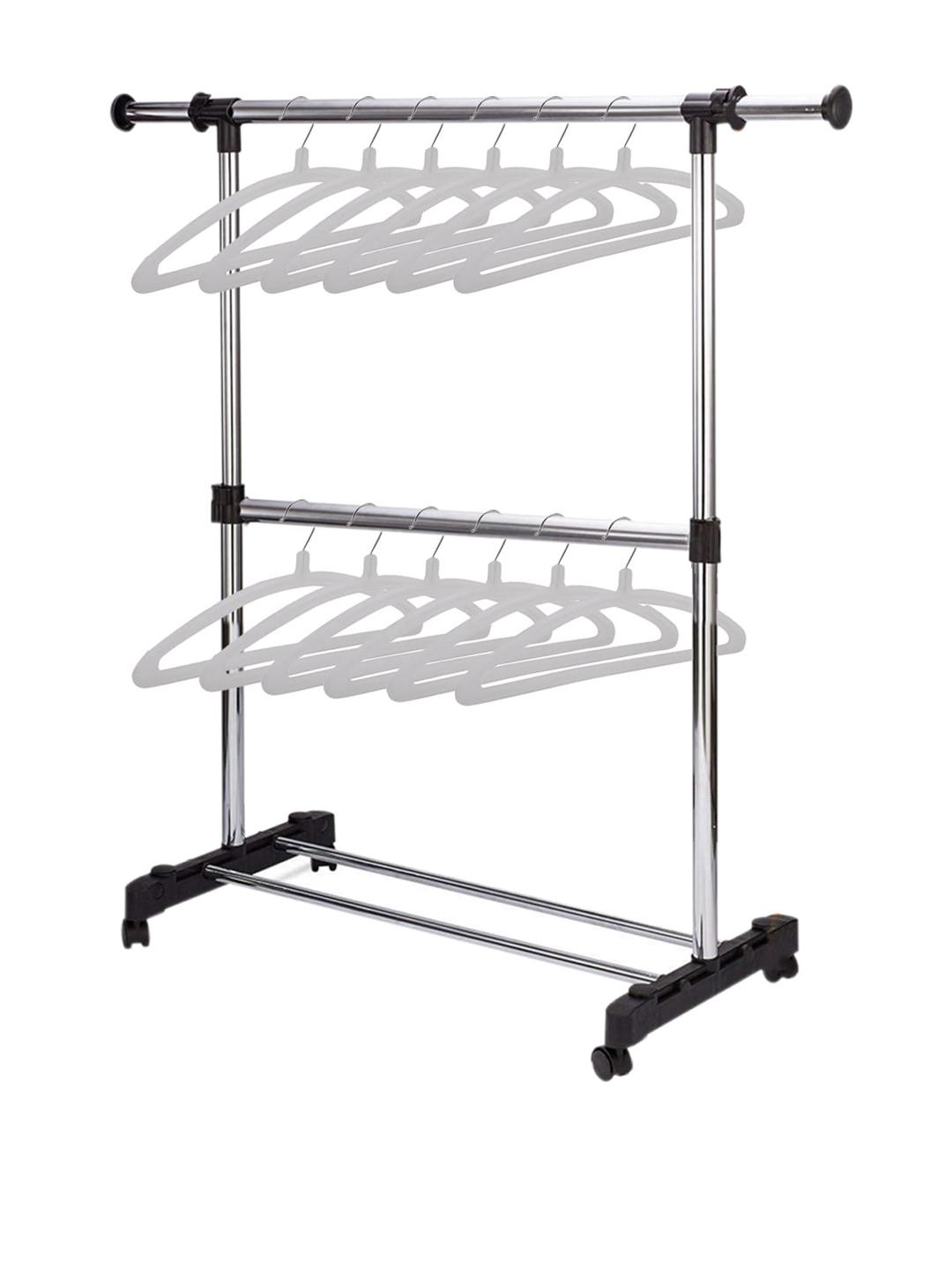 Buy Kuber Industries Pack Of 12 White Solid Plastic Hangers - Hanger ...