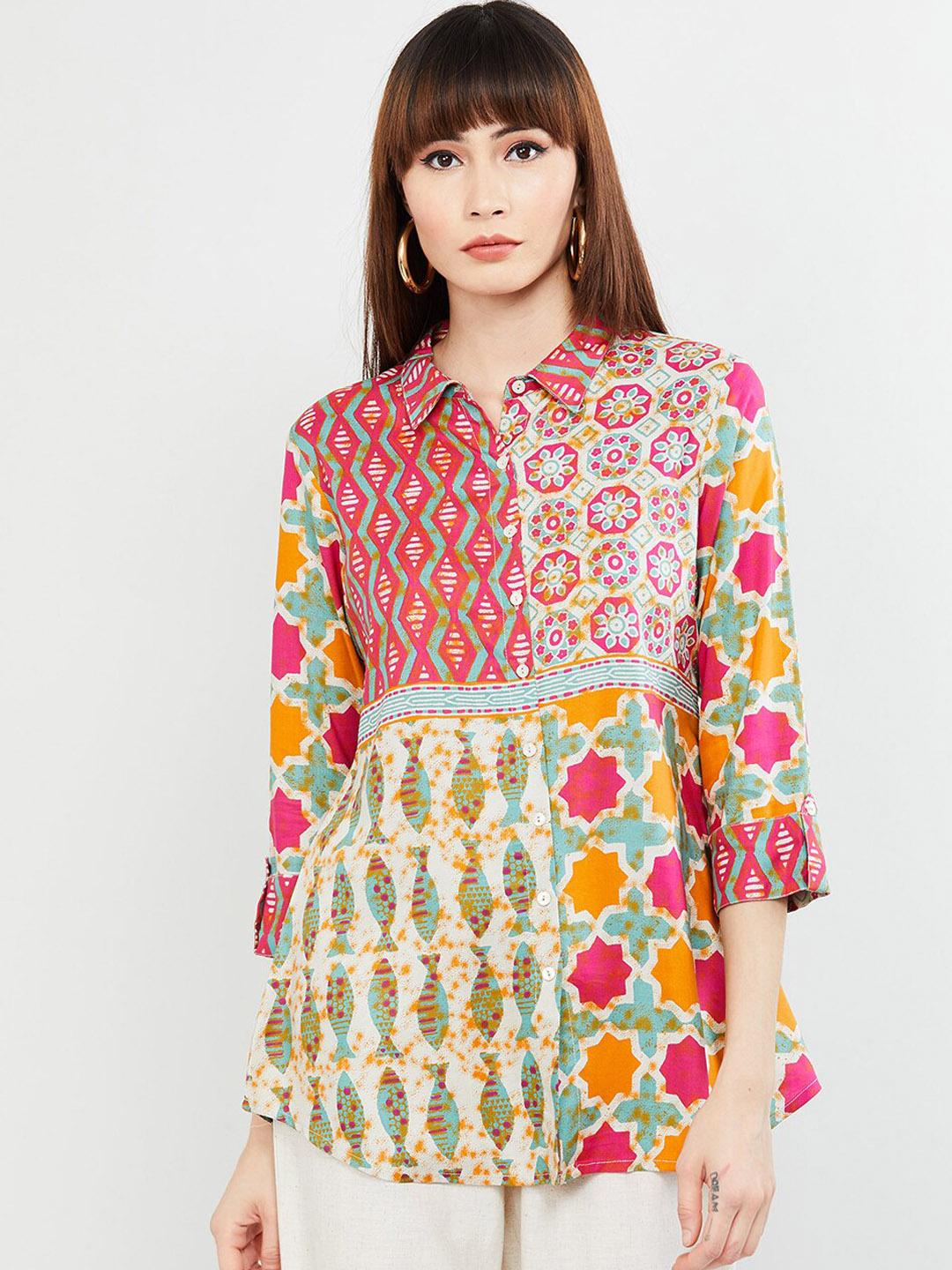 Buy Max Women Multicoloured Printed Tunic - Tunics for Women 12637620 ...