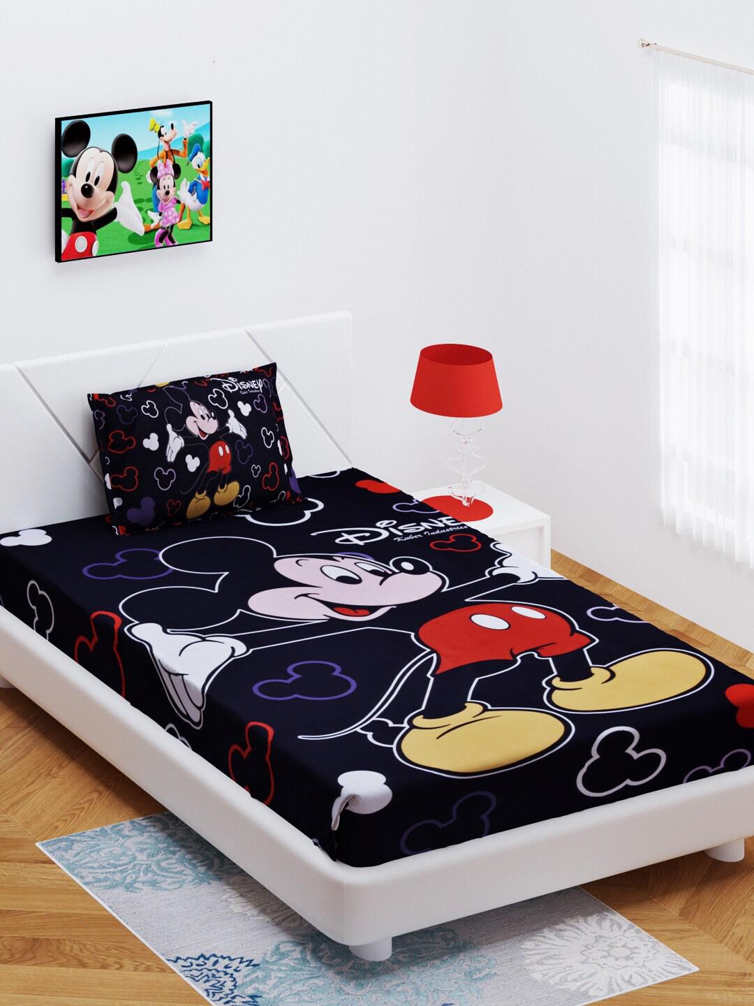 Buy Kuber Industries Disney Mickey Print Black Cartoon Characters Poly ...