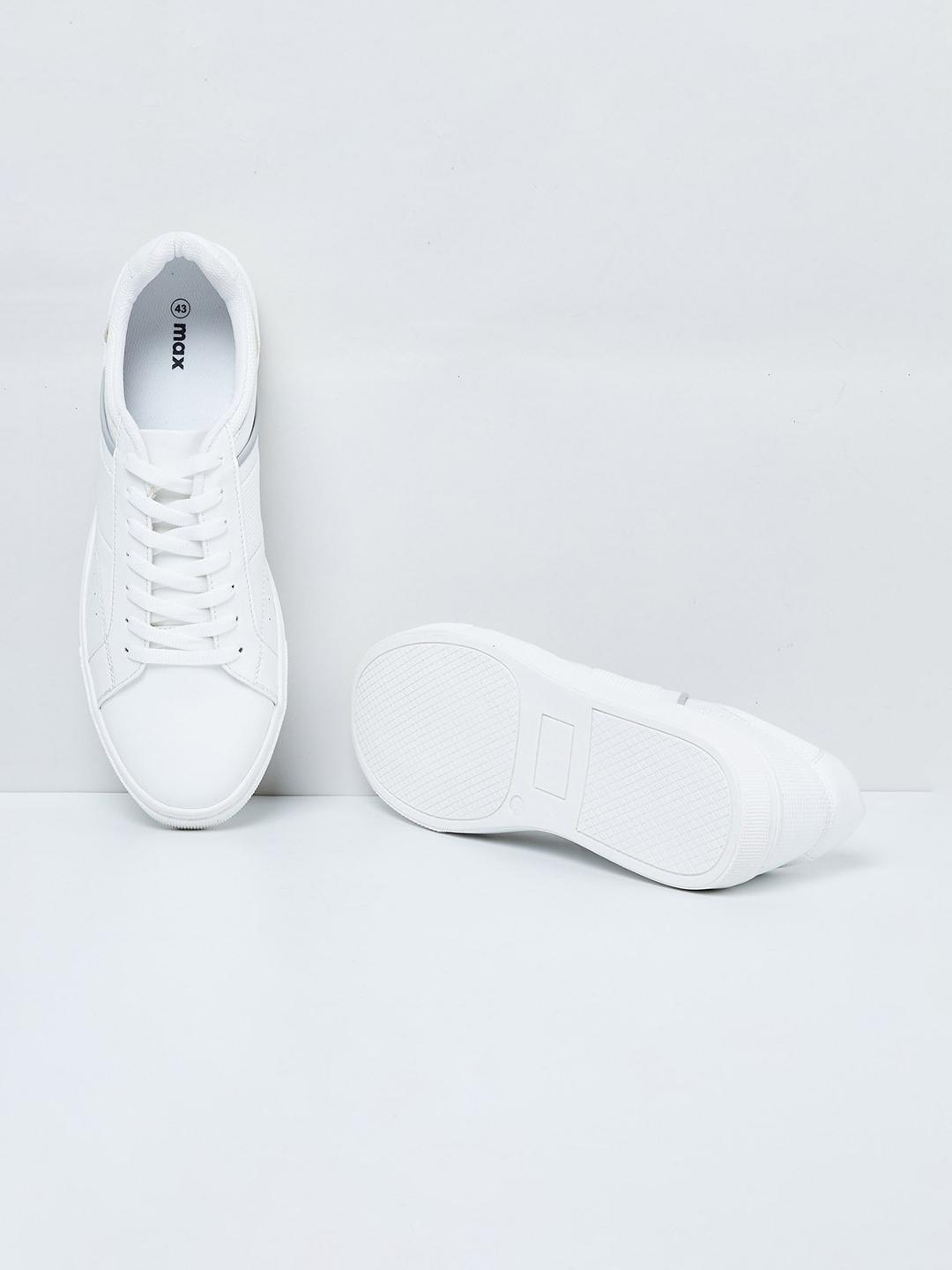 Buy Max Men White Solid Sneakers - Casual Shoes for Men 12687674 | Myntra