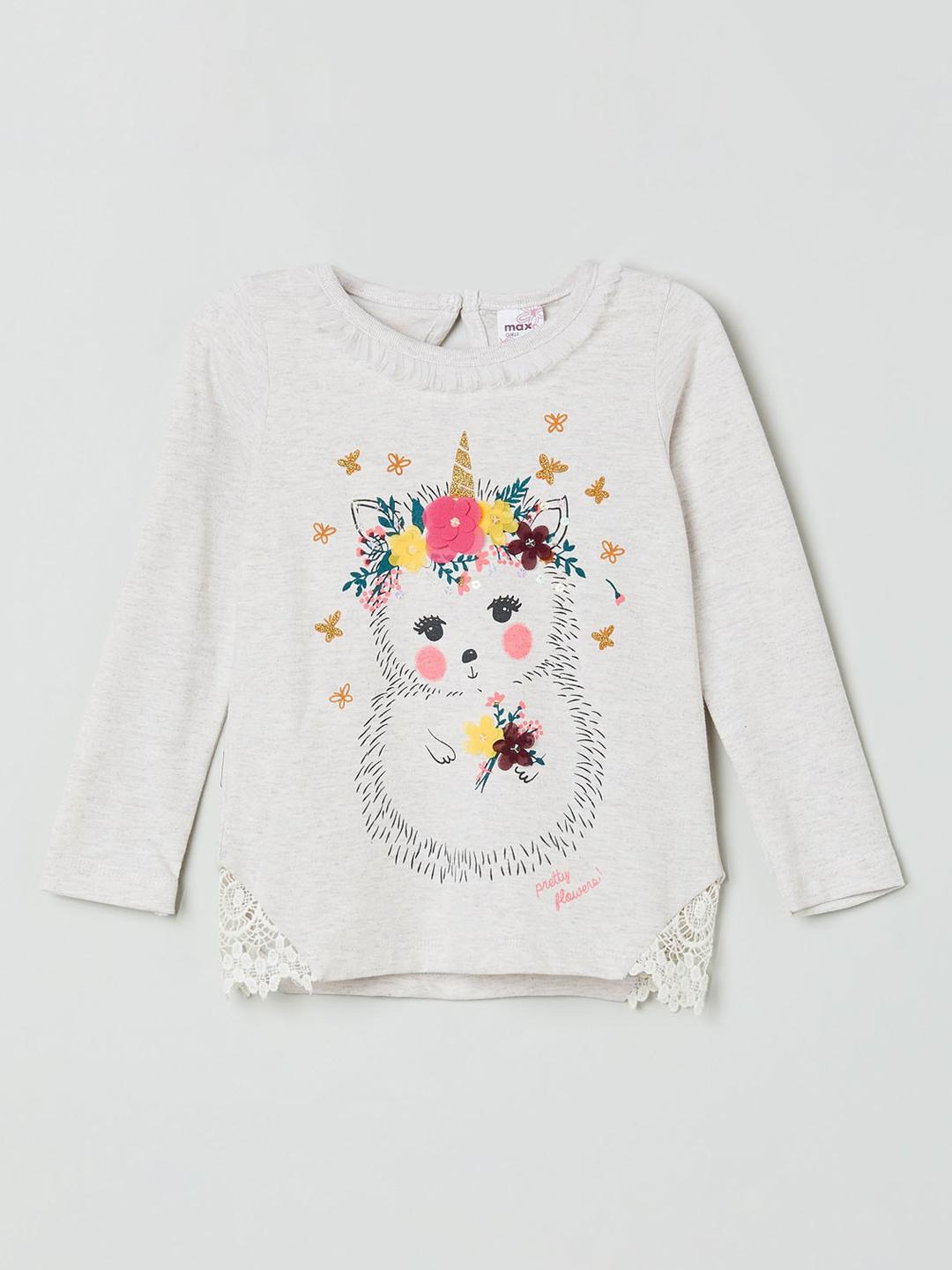 Buy Max Girls Off White Printed Top - Tops for Girls 12937010 | Myntra