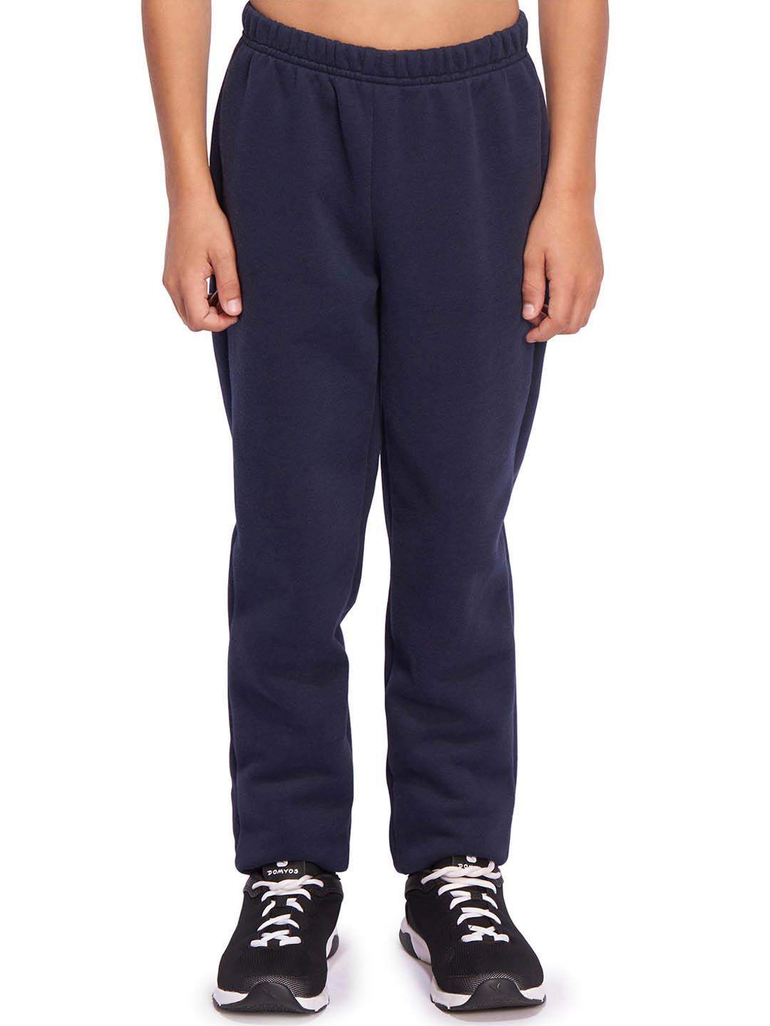 Buy Decathlon DOMYOS Boys Navy Blue Regular Fit Solid Regular Trousers ...