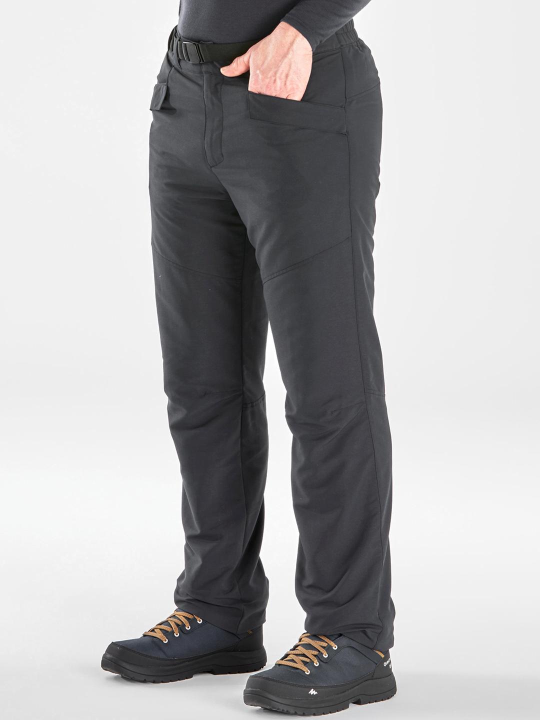 Buy Decathlon QUECHUA Men Dark Grey Warm Snow Hiking Pants With Fleece ...