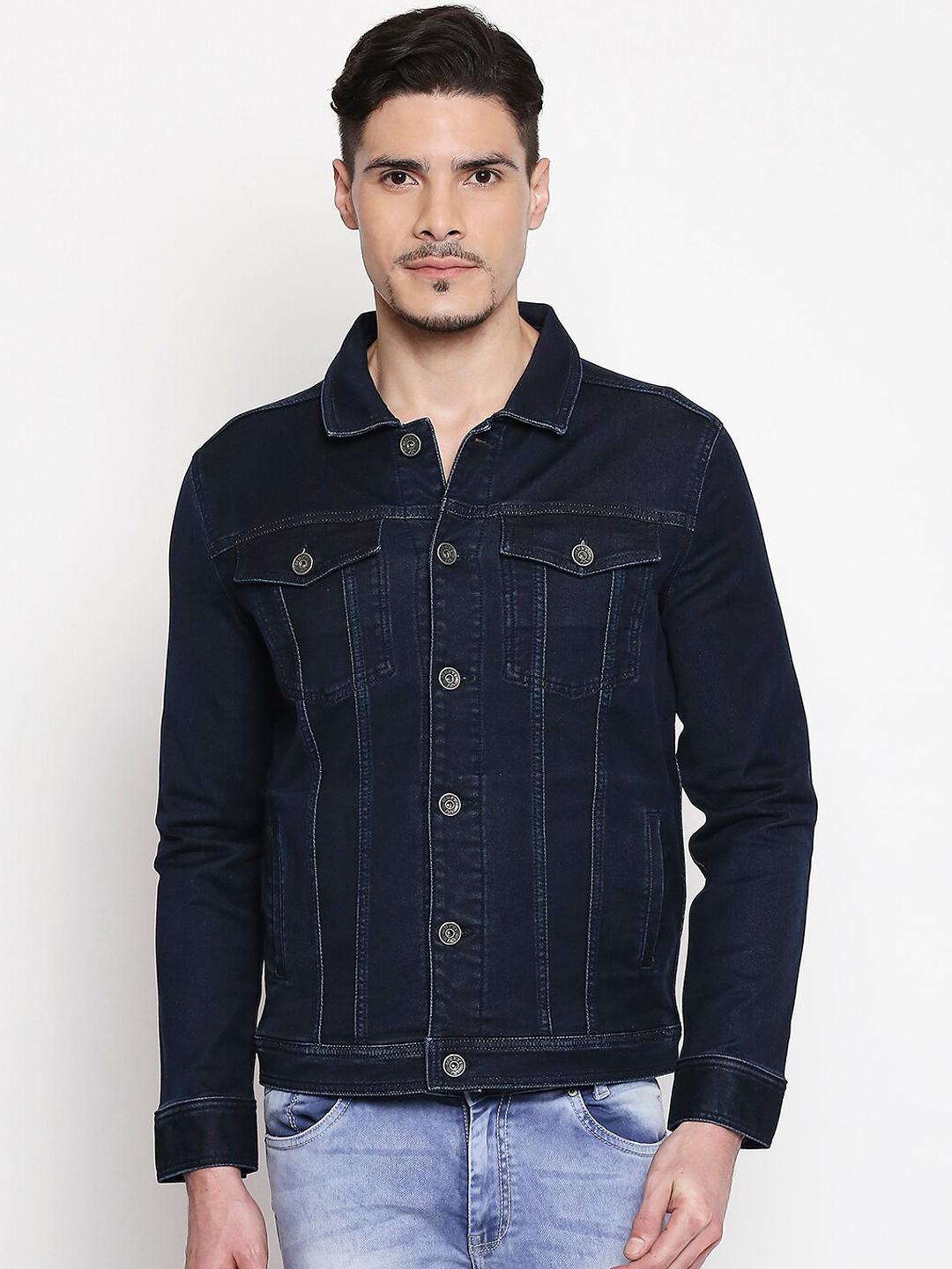 Buy Mufti Men Blue Solid Denim Jacket - Jackets for Men 13208422 | Myntra