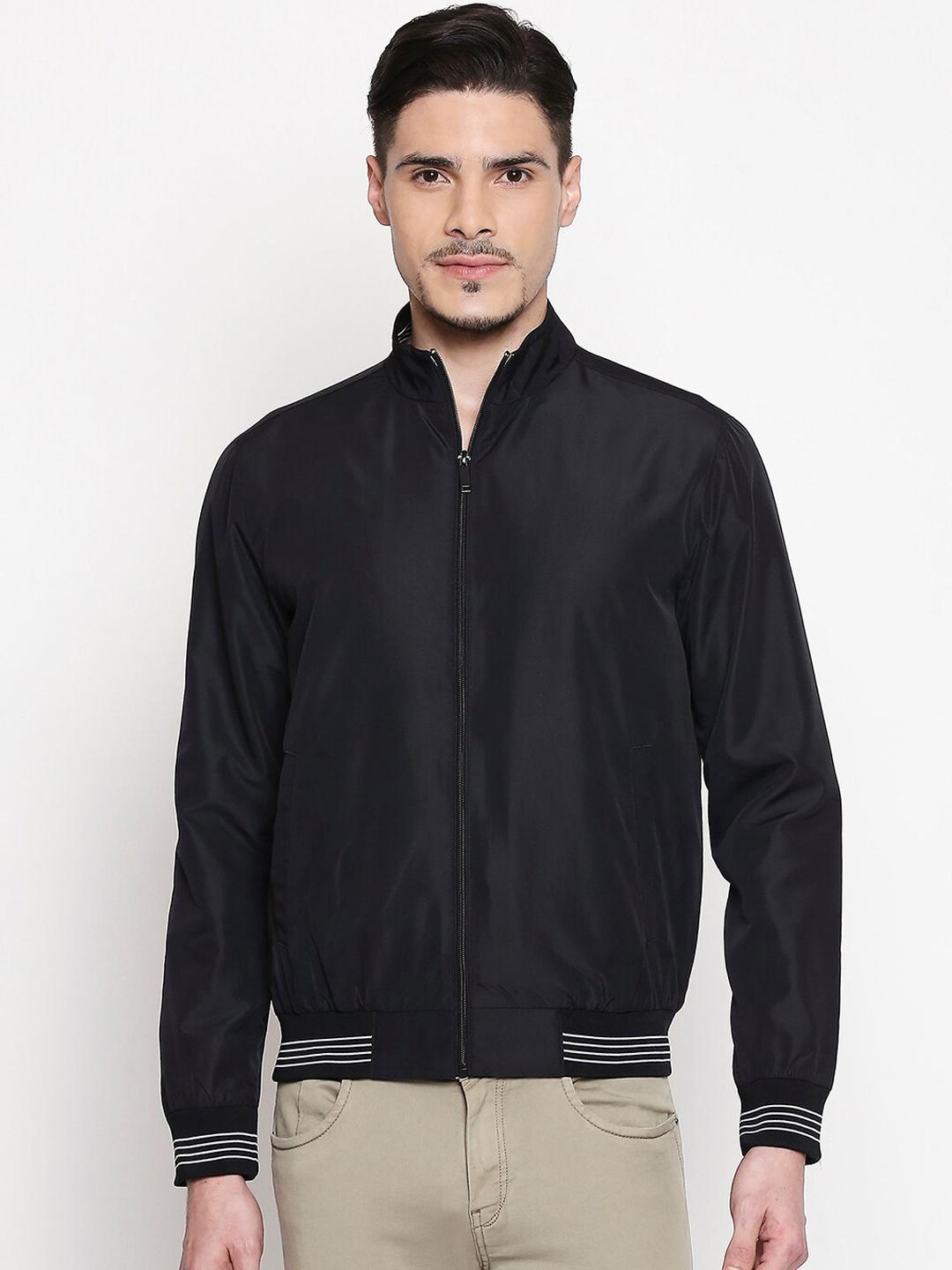 Buy Mufti Men Black Solid Bomber - Jackets for Men 13208374 | Myntra