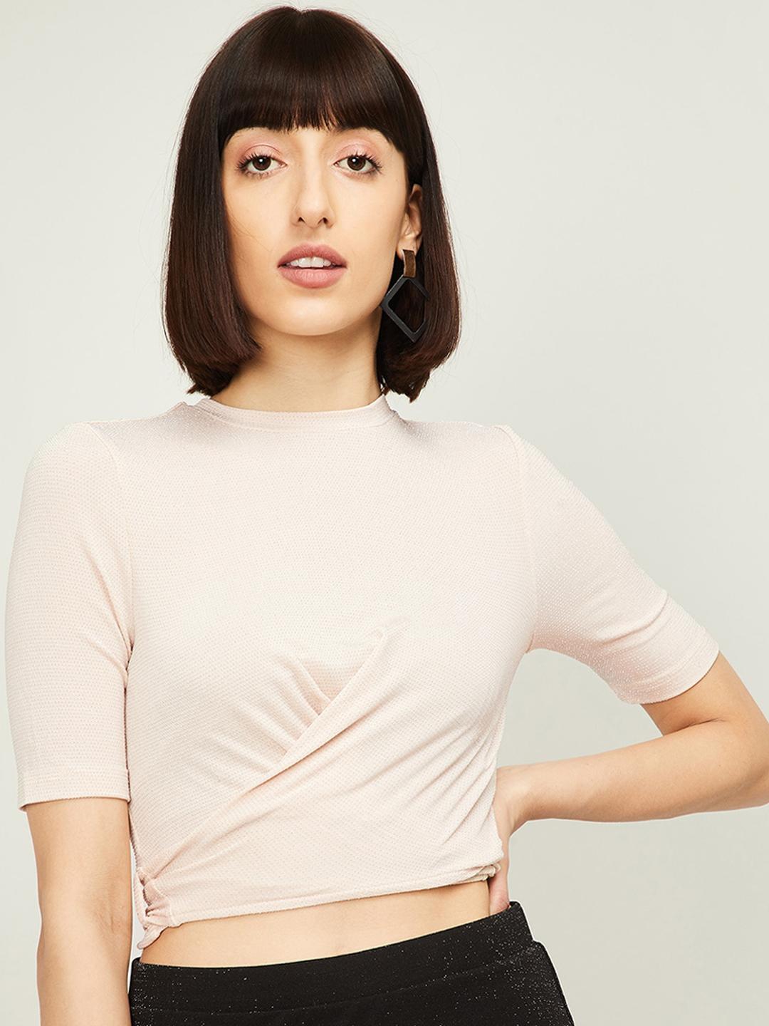 Buy Ginger By Lifestyle Women Pink Solid Top - Tops for Women 13309518 ...