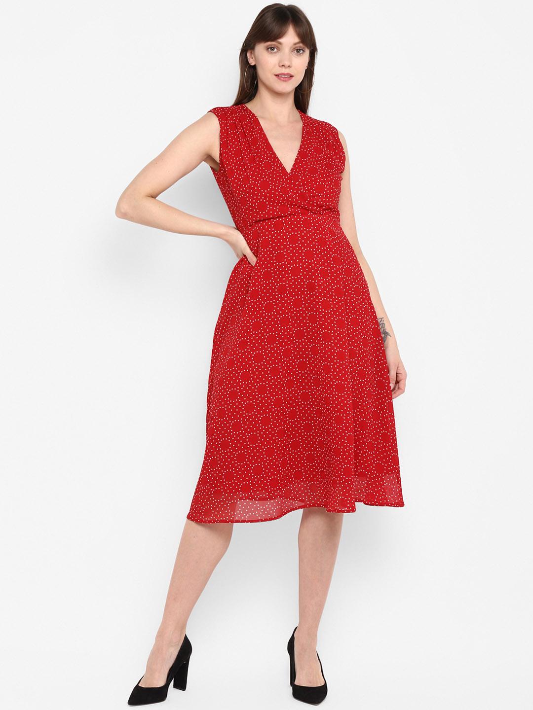Buy MIAMINX Women Red Printed Wrap Dress - Dresses for Women 11518136 ...