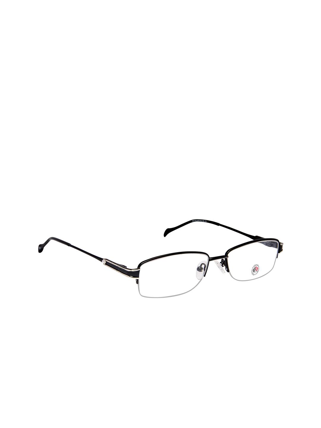Buy David Blake Unisex Black Solid Half Rim Rectangle Frames NEWDB1213 ...