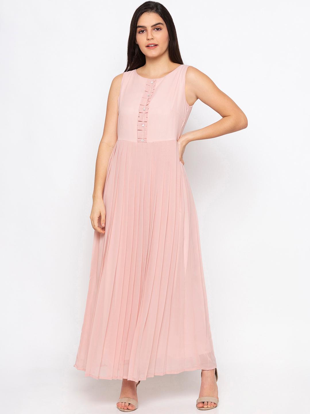 Buy Iti Women Pink Solid Maxi Dress - Dresses for Women 11608200 | Myntra