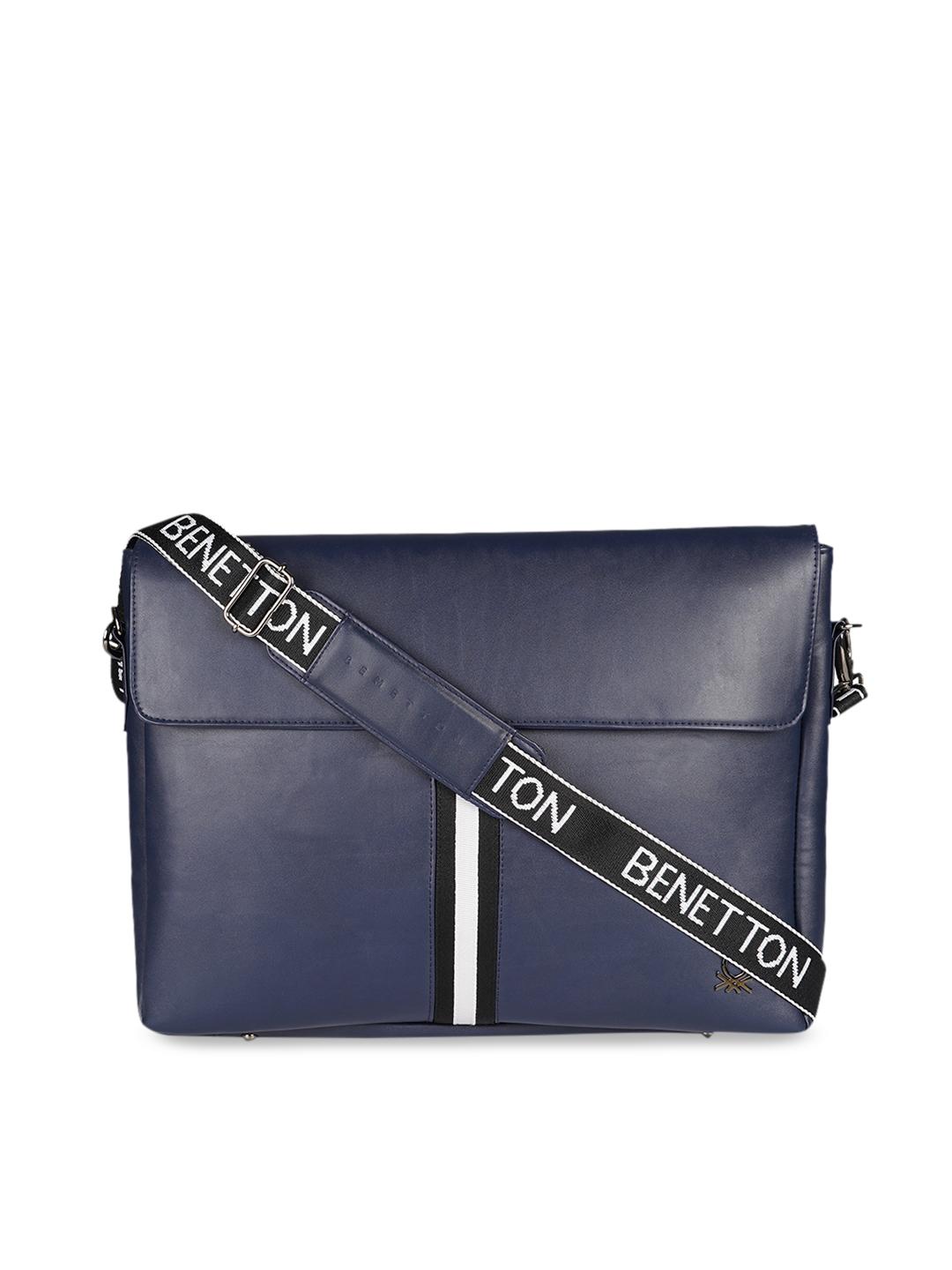 Buy United Colors Of Benetton Unisex Navy Blue Solid Messenger Bag ...