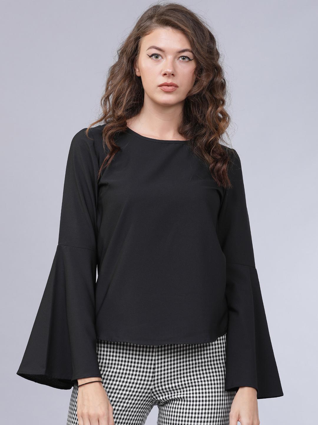 Buy Mumbai Slang Chic Women Black Solid Top - Tops for Women 11978566 ...