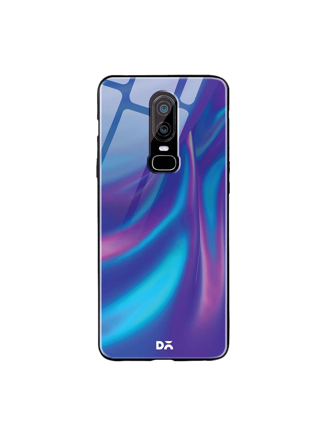 Buy DailyObjects Blue & Purple Dual Holo Satin OnePlus 6 Glass Case ...
