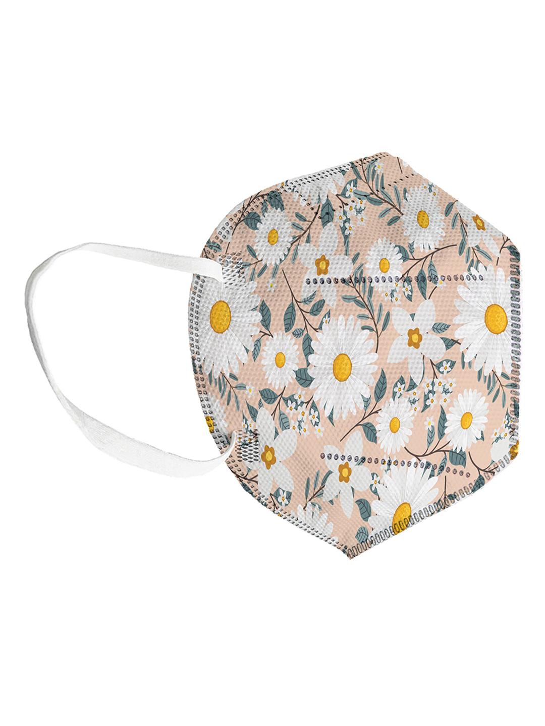 Buy Status Adults Pink & White Floral Printed 4 Layers N95 Outdoor Mask ...
