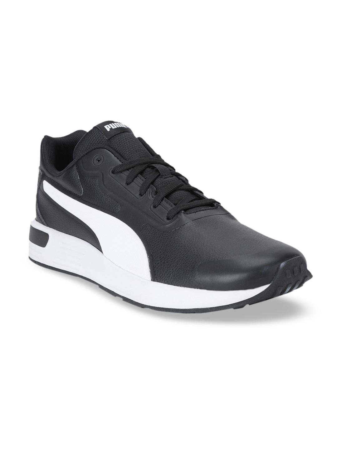 Buy Puma Unisex Black & White Synthetic PUMA Taper SL Running Shoes ...