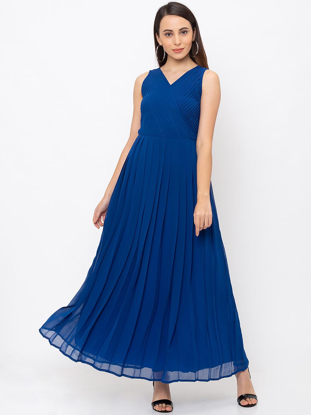 Buy Iti Women Blue Solid Maxi Dress - Dresses for Women 12209676 | Myntra