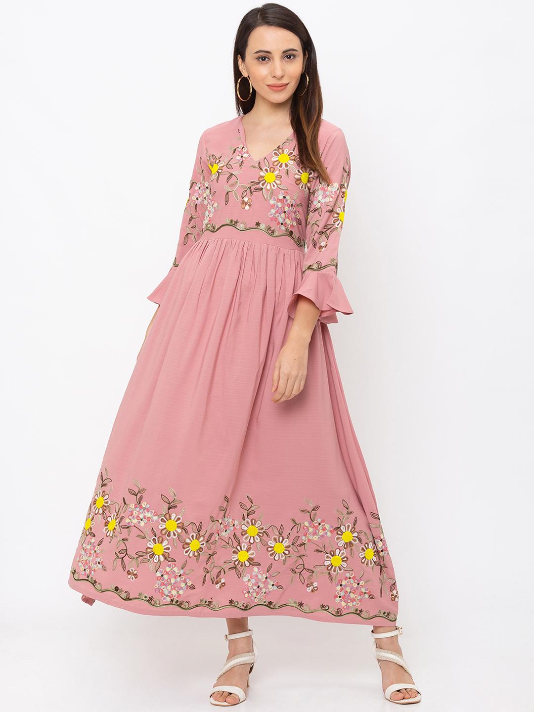 Buy Iti Women Mauve Embroidered Maxi Dress - Dresses for Women 12209680 ...