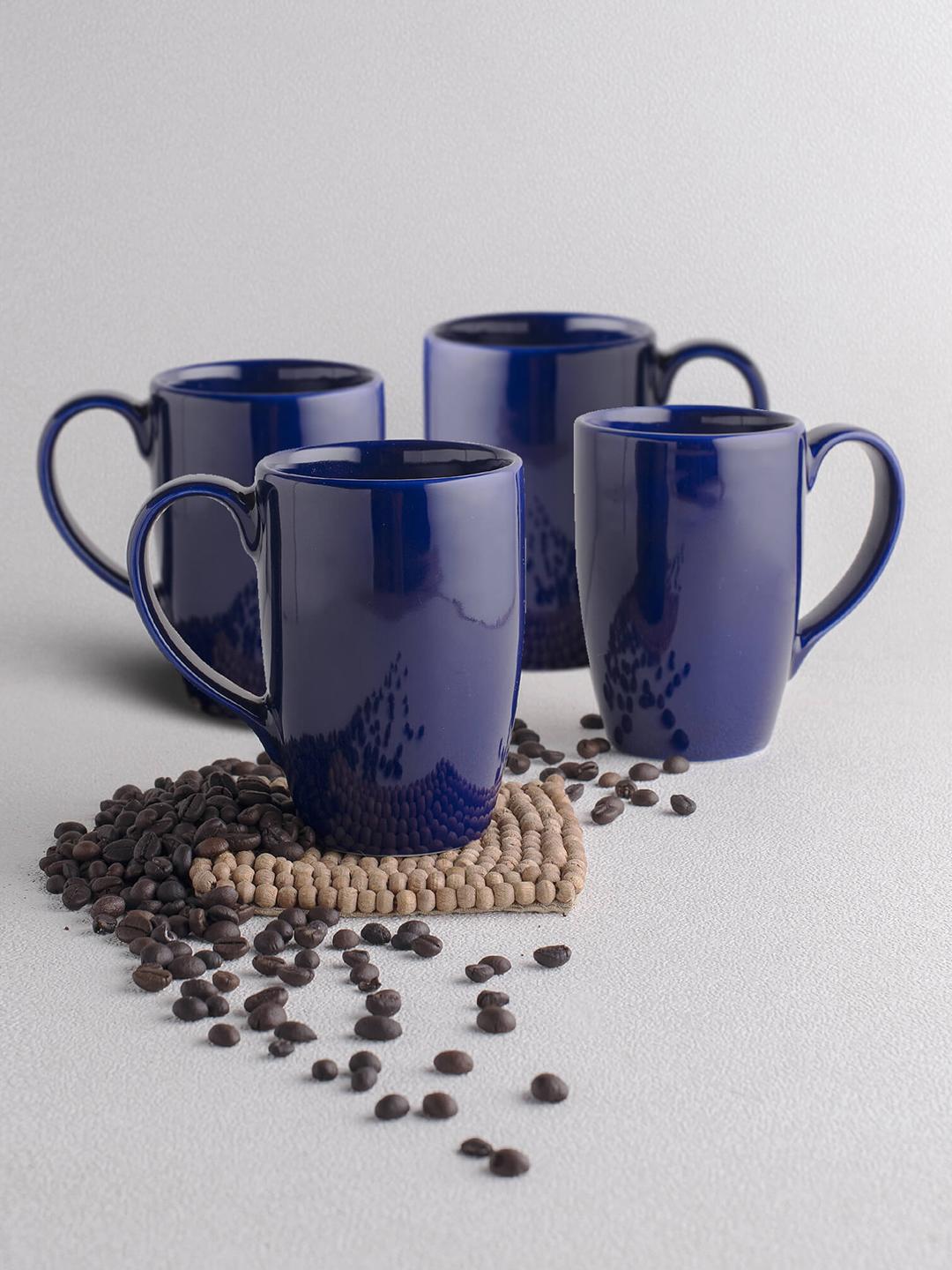 Buy Ariane Blue Set Of 4 Prime Morning Tea Coffee Milk Mugs 300 Ml Each ...