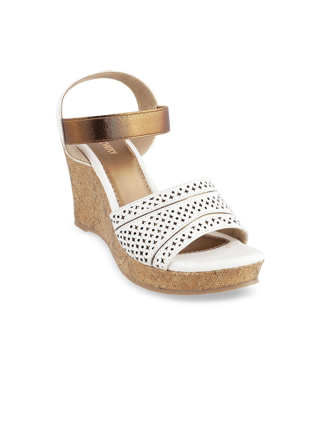 Buy WALKWAY By Metro Women White Solid Wedges - Heels for Women ...