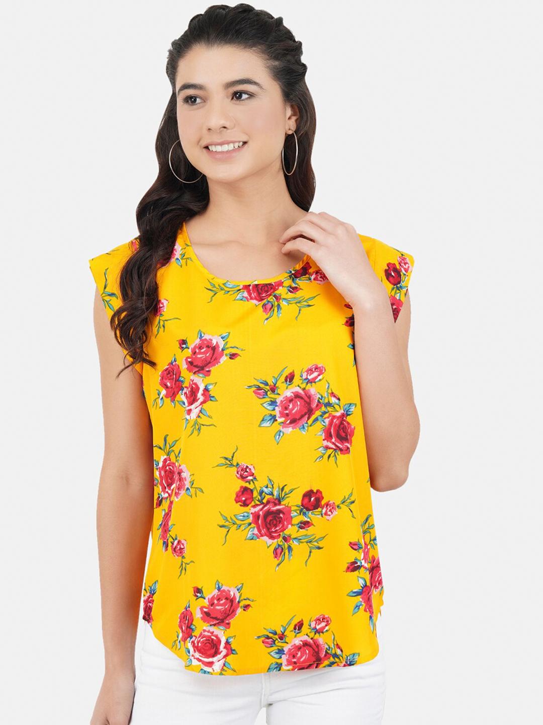 Buy JAAIVE Women Yellow Printed Top - Tops for Women 13453946 | Myntra