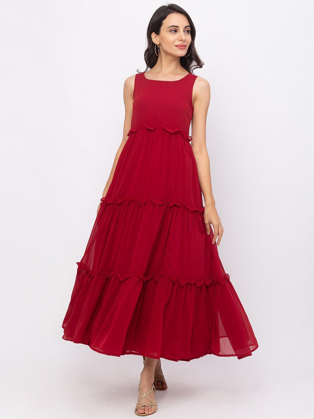 Buy Iti Women Maroon Solid Maxi Dress - Dresses for Women 13471010 | Myntra