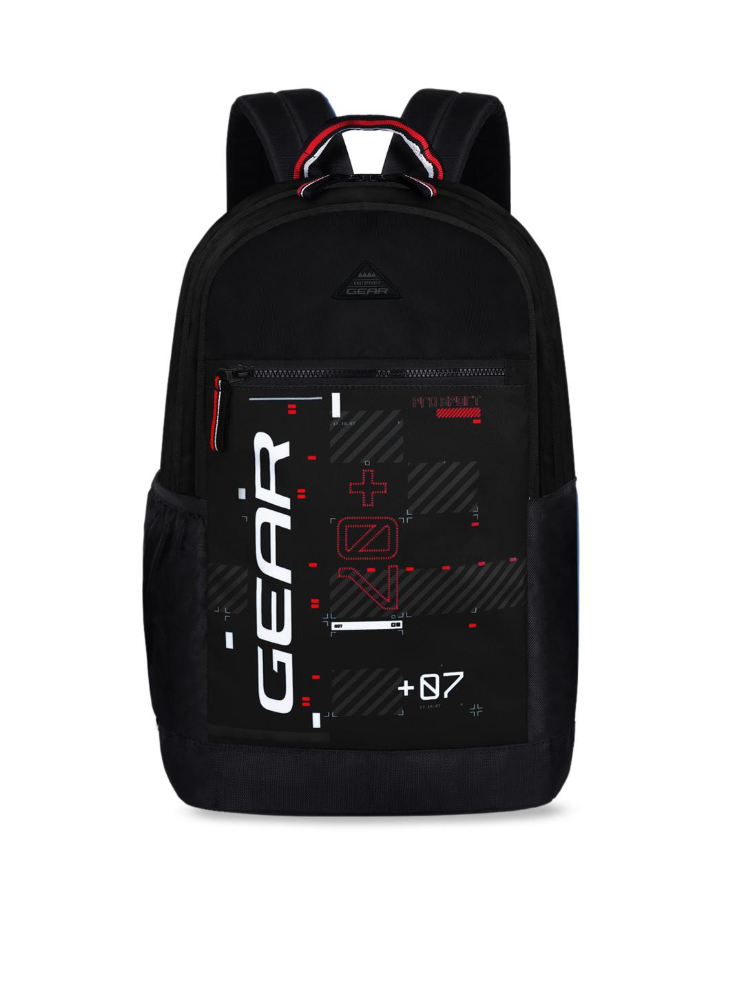 Buy Gear Unisex Black & Red Graphic Backpack - Backpacks for Unisex ...