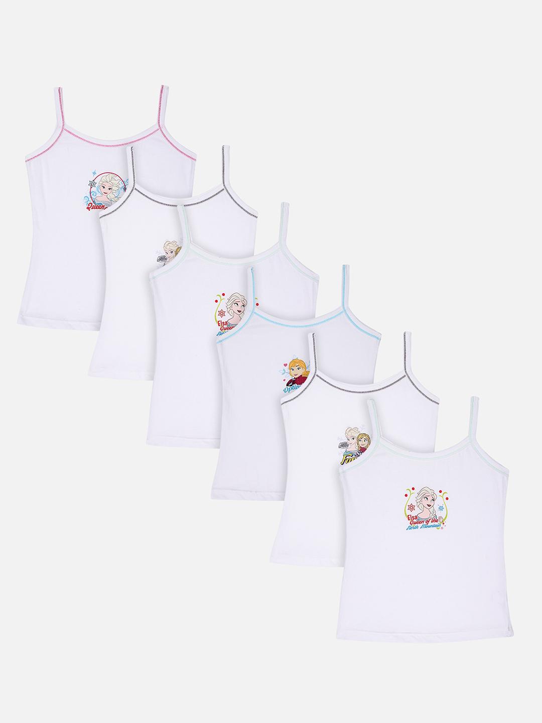 Buy Bodycare Kids Girls Pack Of 6 Assorted Frozen Innerwear Vests ...