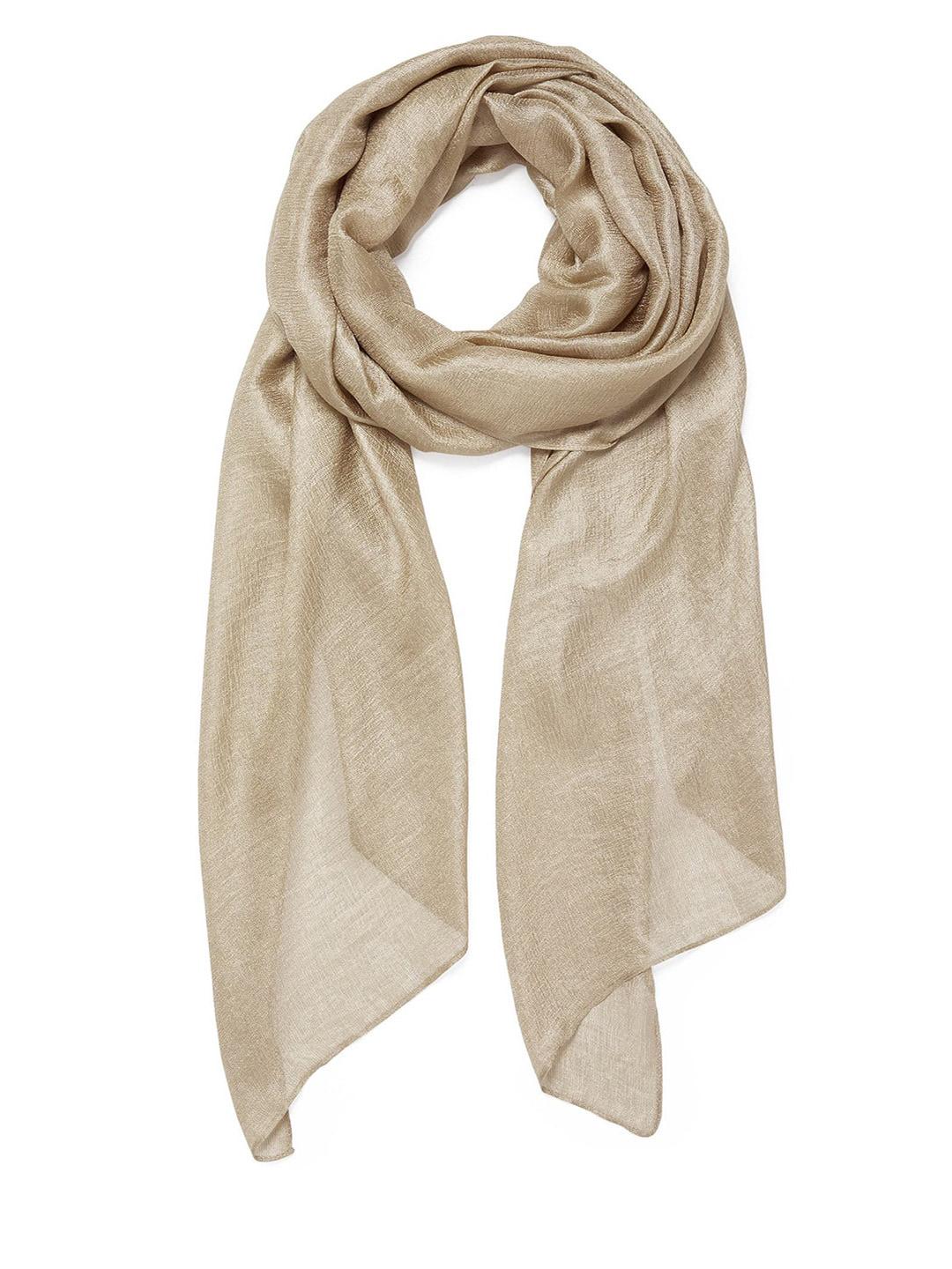 Buy Forever New Women Champagne Solid Scarf - Scarves for Women ...