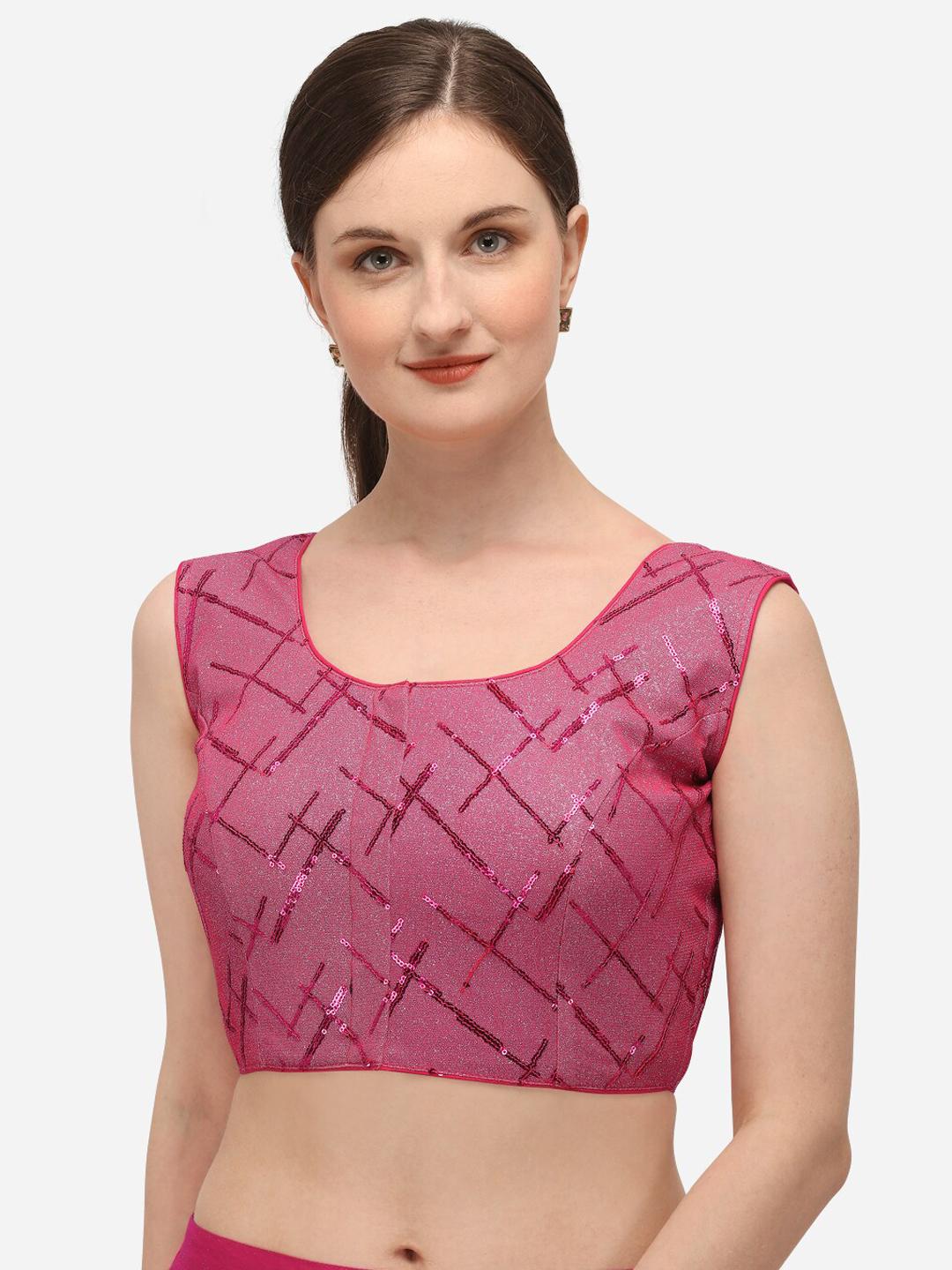 Buy Fab Dadu Women Pink Embellished Readymade Saree Blouse - Saree ...