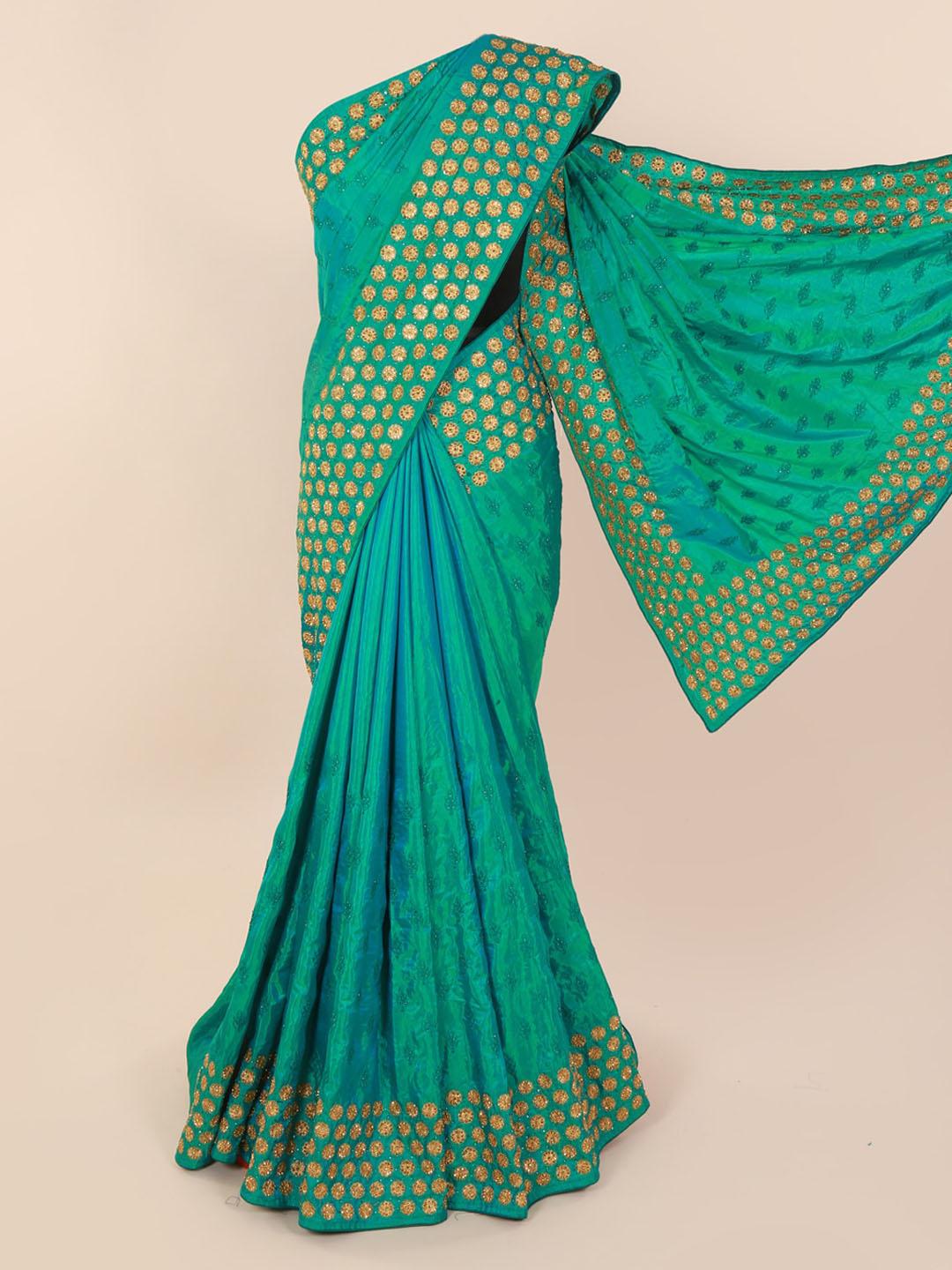 Buy Pothys Green Solid Art Silk Saree - Sarees for Women 13787480 | Myntra