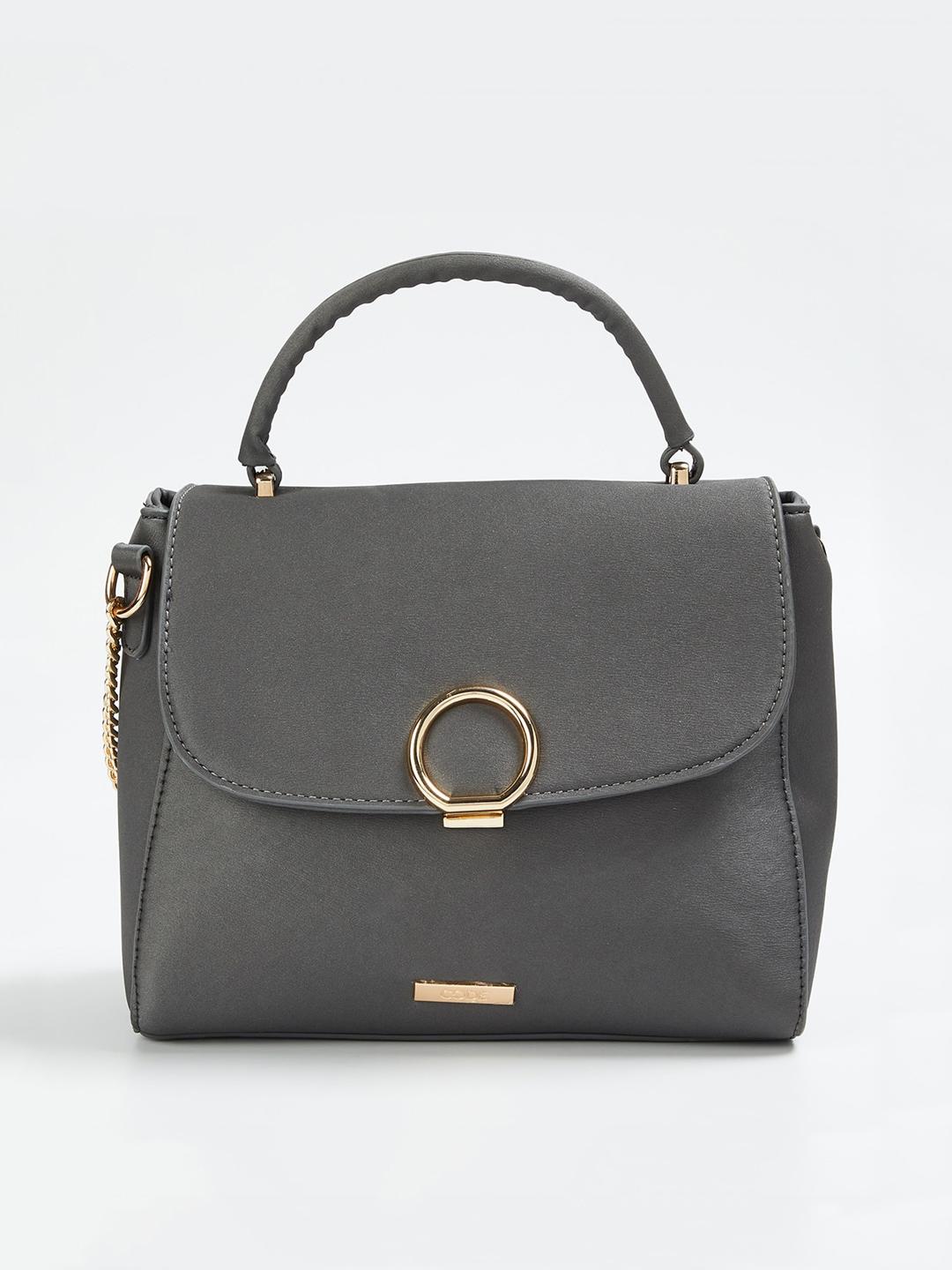 Buy CODE By Lifestyle Grey Solid Satchel - Handbags for Women 13792506 ...