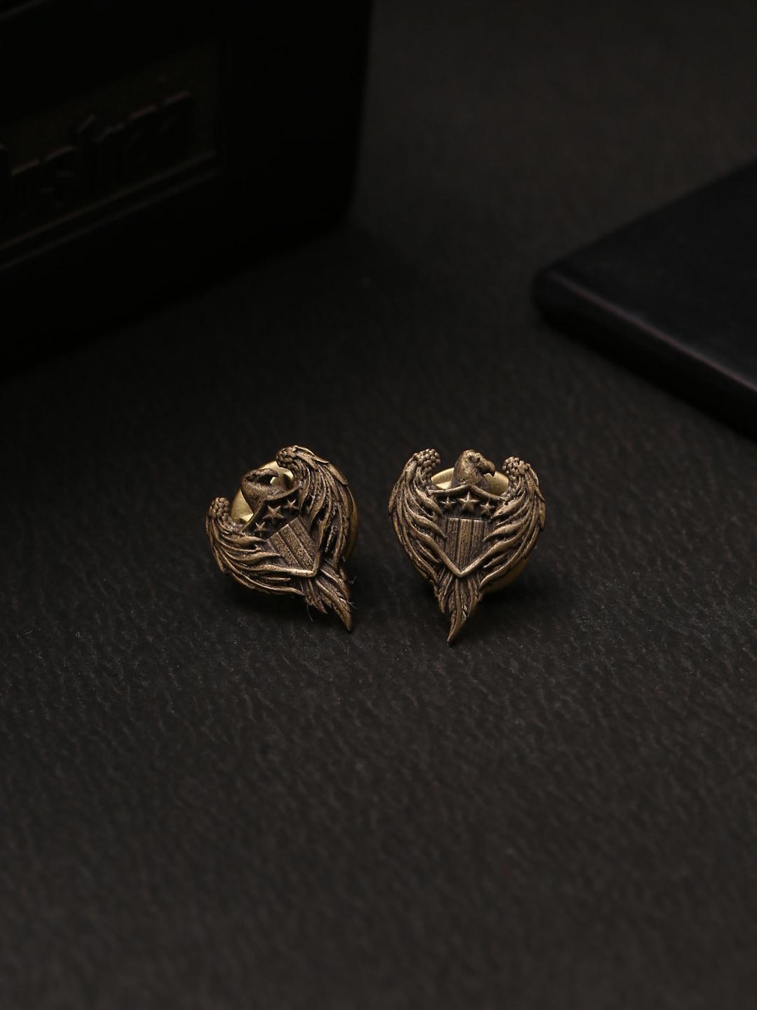 Buy COSA NOSTRAA Men Antique Gold Toned Phoenix Collar Tips Accessory ...