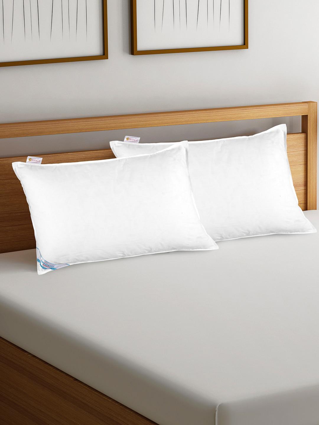 Buy BIANCA White Solid Polyester Adjustable Set Of 2 Medium Fibre ...