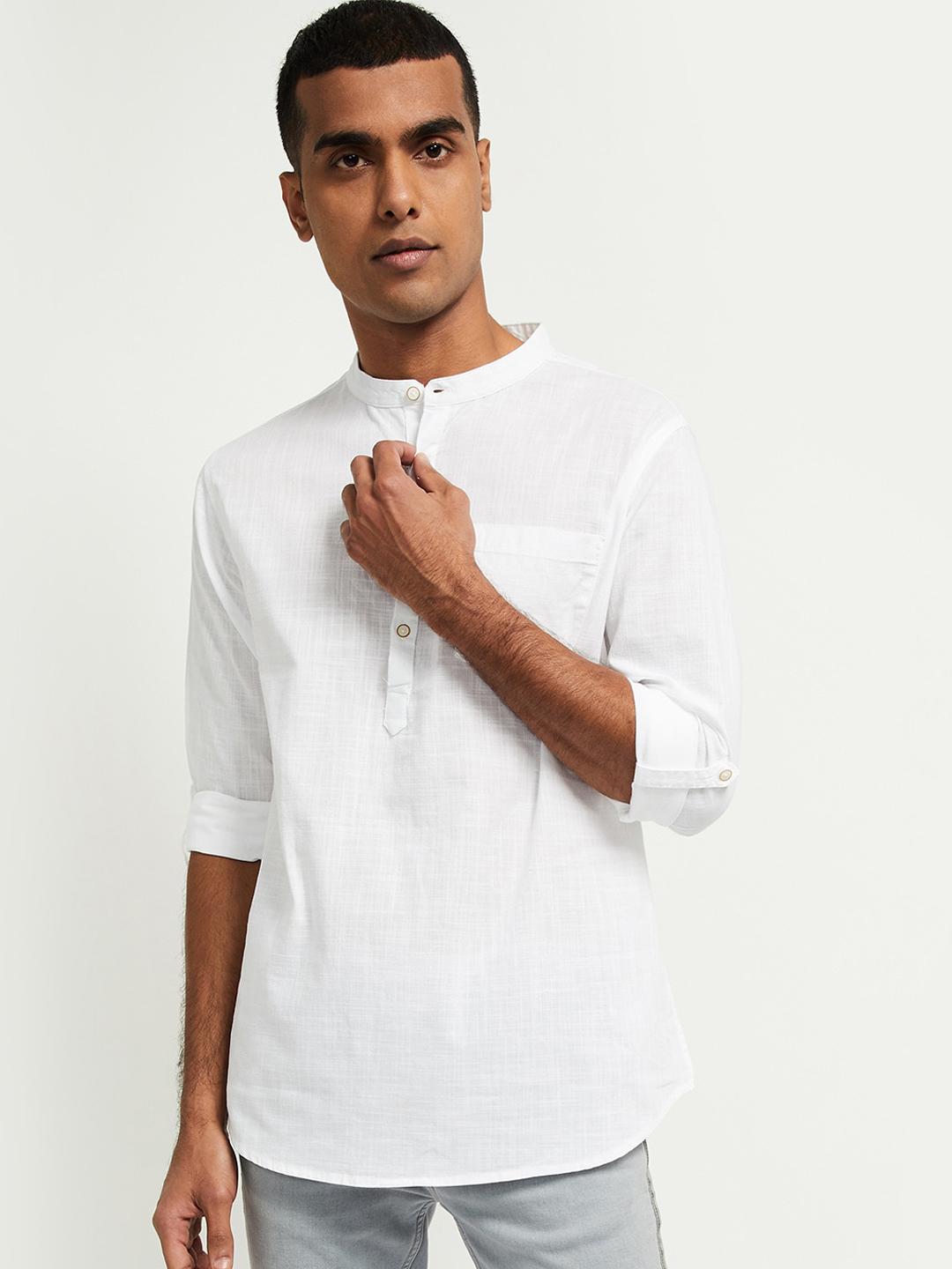Buy Max Men White Above Knee Solid Kurta - Kurtas for Men 14034078 | Myntra