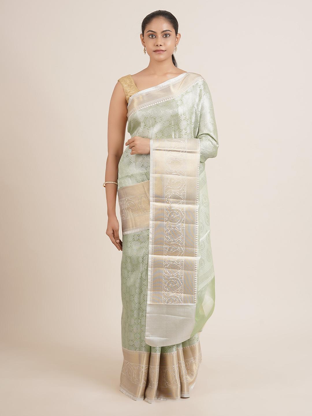 Buy Pothys Green Woven Design Tissue Saree - Sarees for Women 14389100 ...