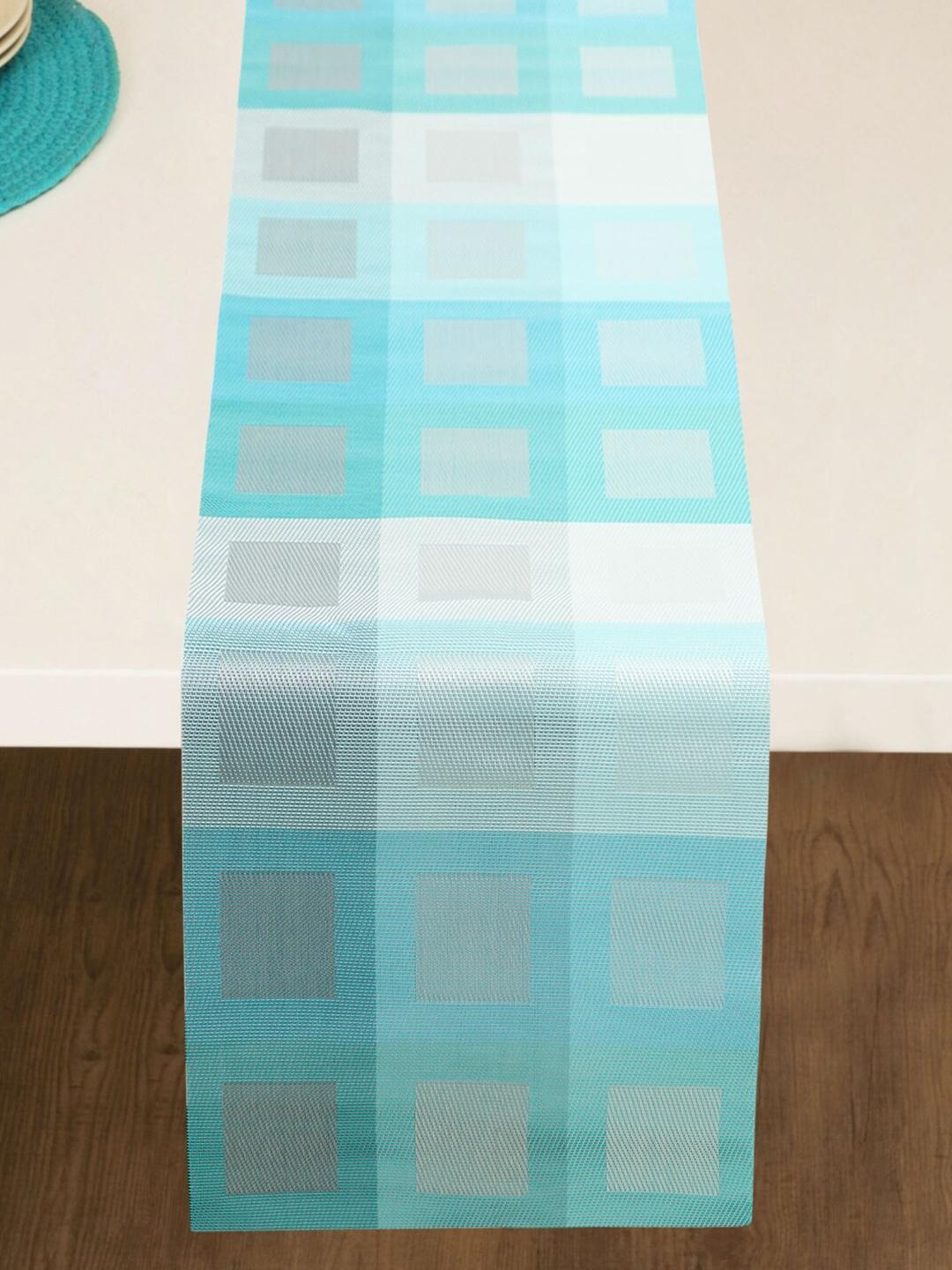 Buy Home Centre Blue & White Checked Table Runner - Runners for Unisex ...