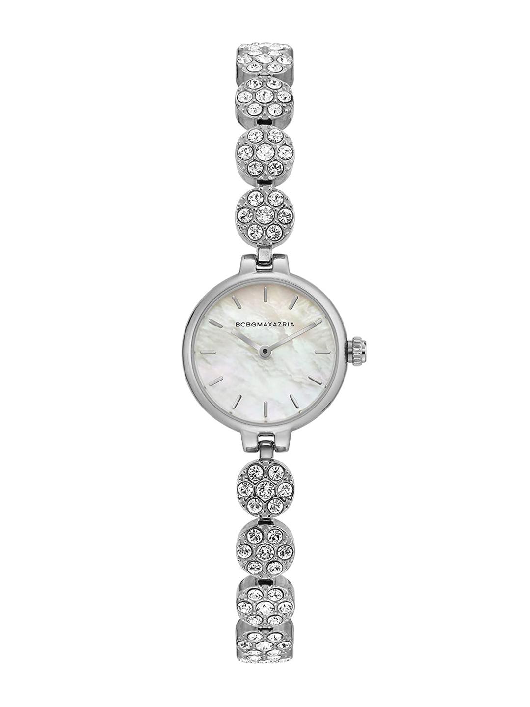 Buy BCBG Max Azria Women Silver Toned Mother Of Pearl Analogue Watch ...
