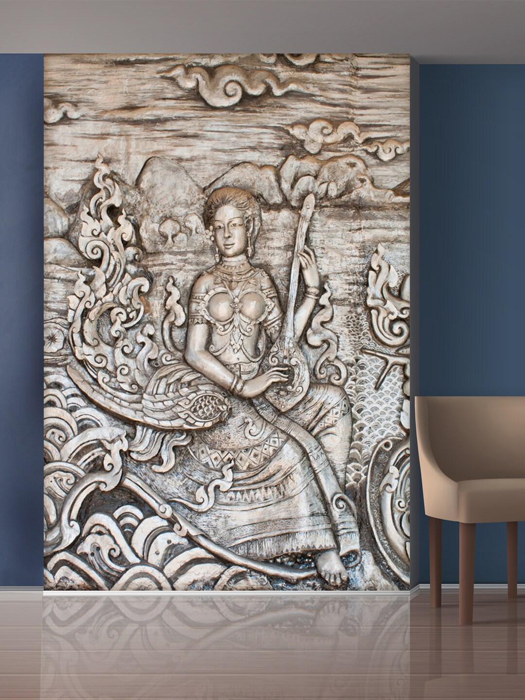 Buy 999Store White Beautiful Lady Mural Wallpaper - Decals And Stickers ...