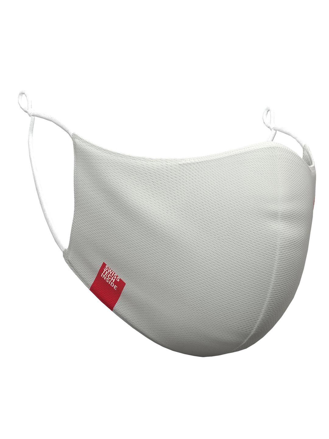 Buy HEIQ VIROBLOCK Unisex Off White Solid 4 Ply Reusable Cloth Mask ...