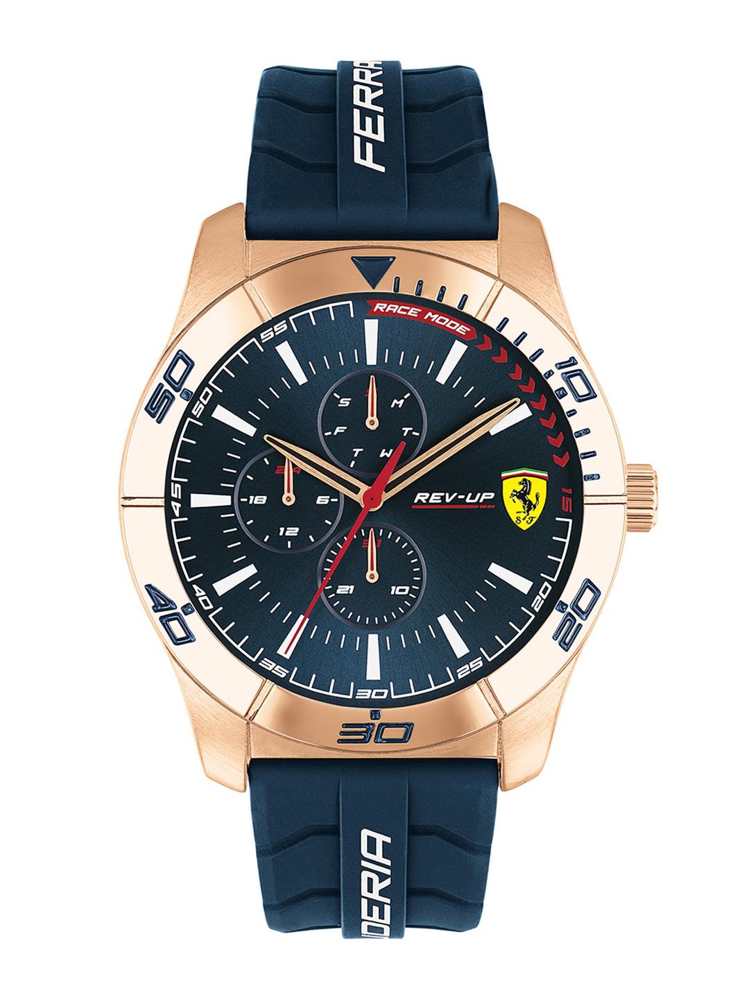 Buy SCUDERIA FERRARI Men Blue Brass Dial & Straps Rev Up Analogue Watch ...