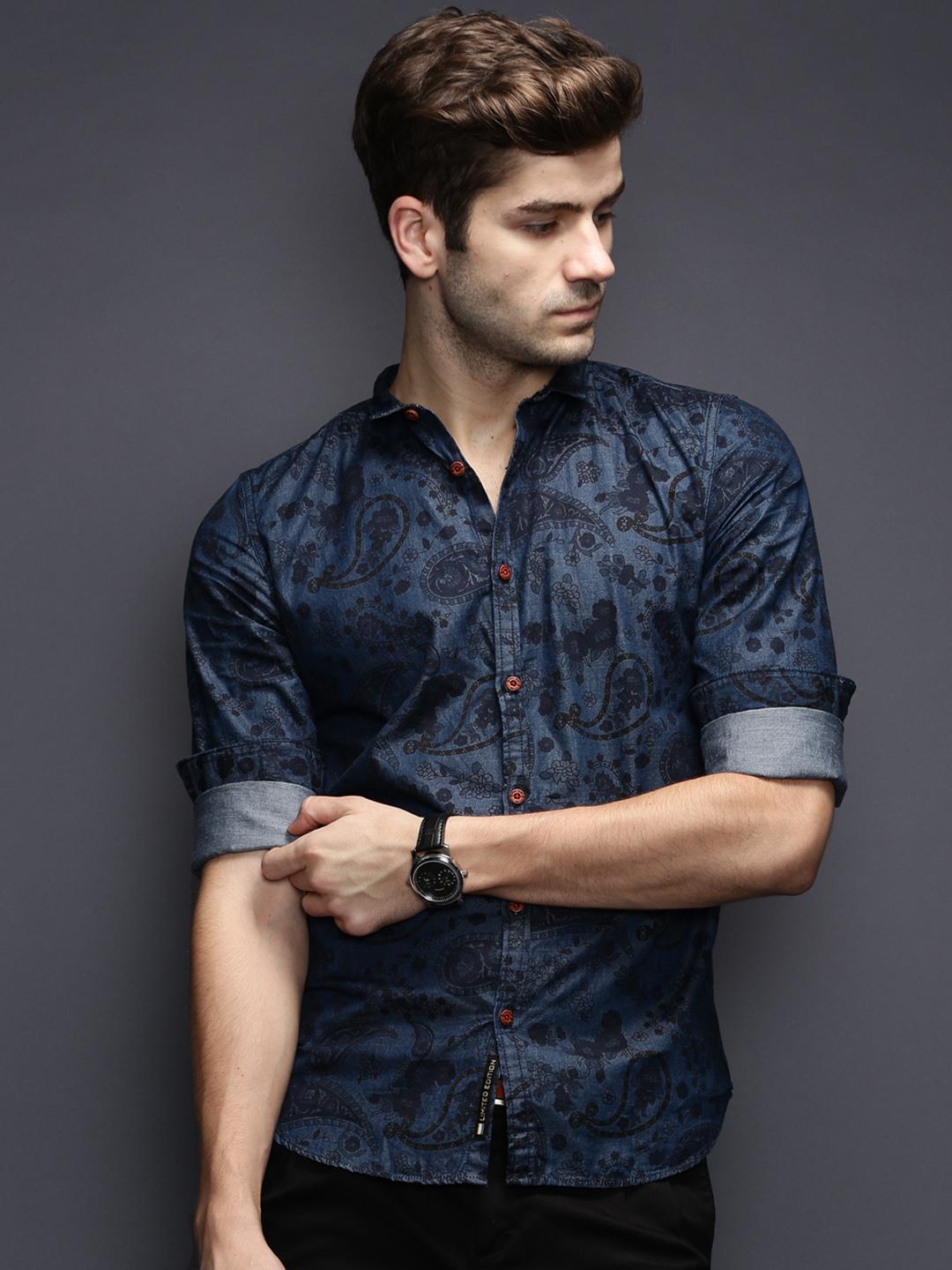 Buy HRX By Hrithik Roshan Signature Men Indigo Blue Printed Premium ...