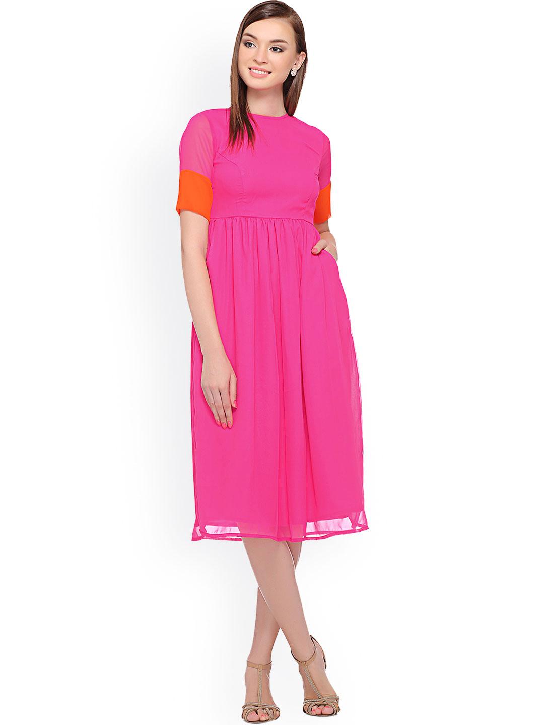 Buy Iti Pink Midi Dress - Dresses for Women 840041 | Myntra
