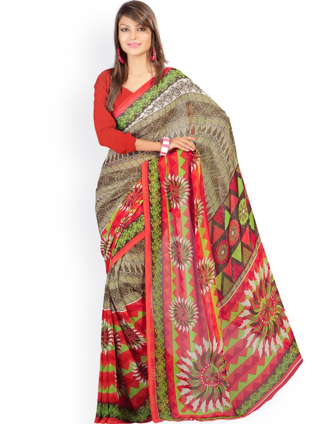 Buy BikAw Multicoloured Georgette Printed Saree - Sarees for Women ...
