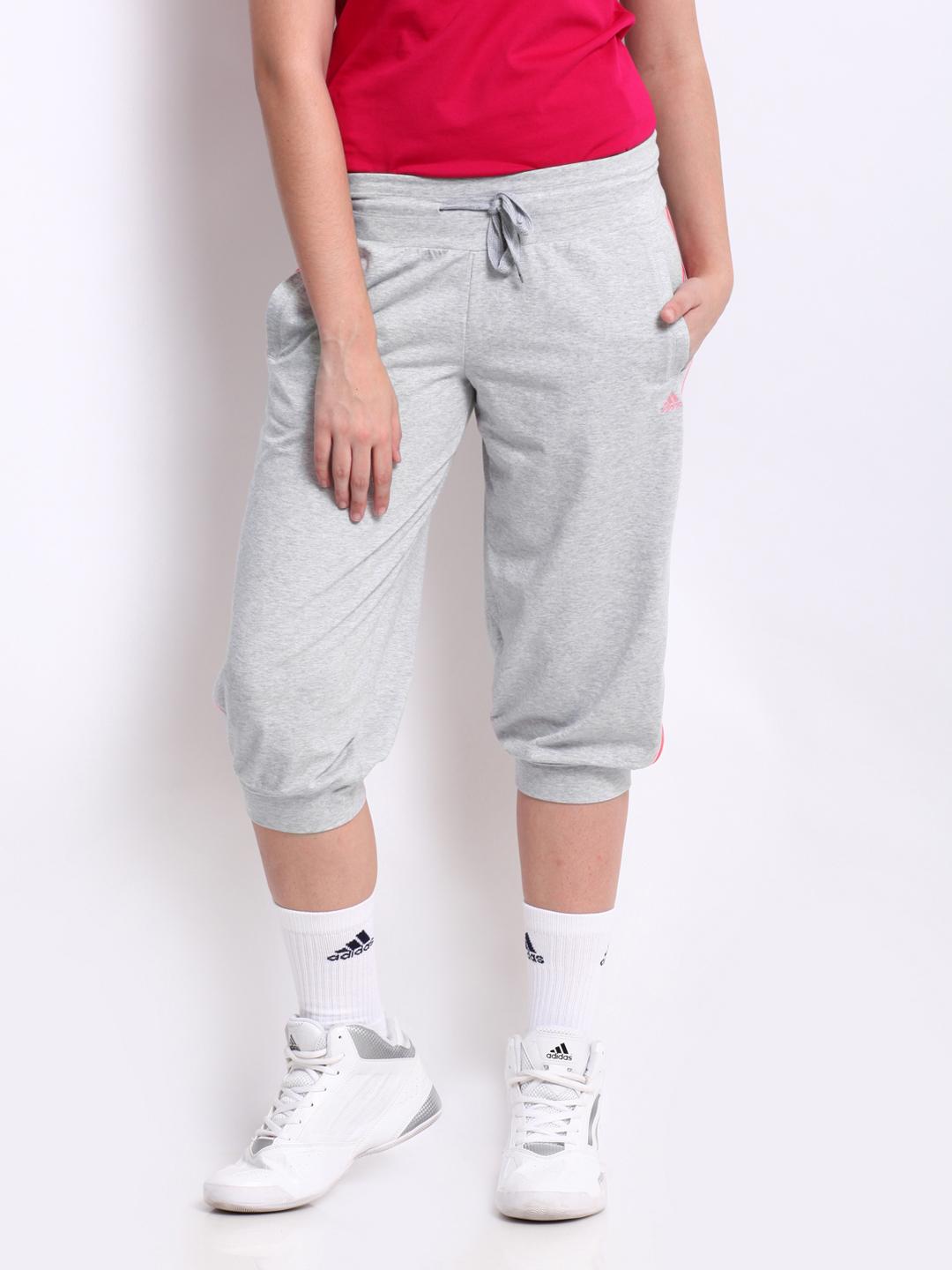 Buy ADIDAS Women Grey Melange Solid Regular Fit Capris - Capris for ...