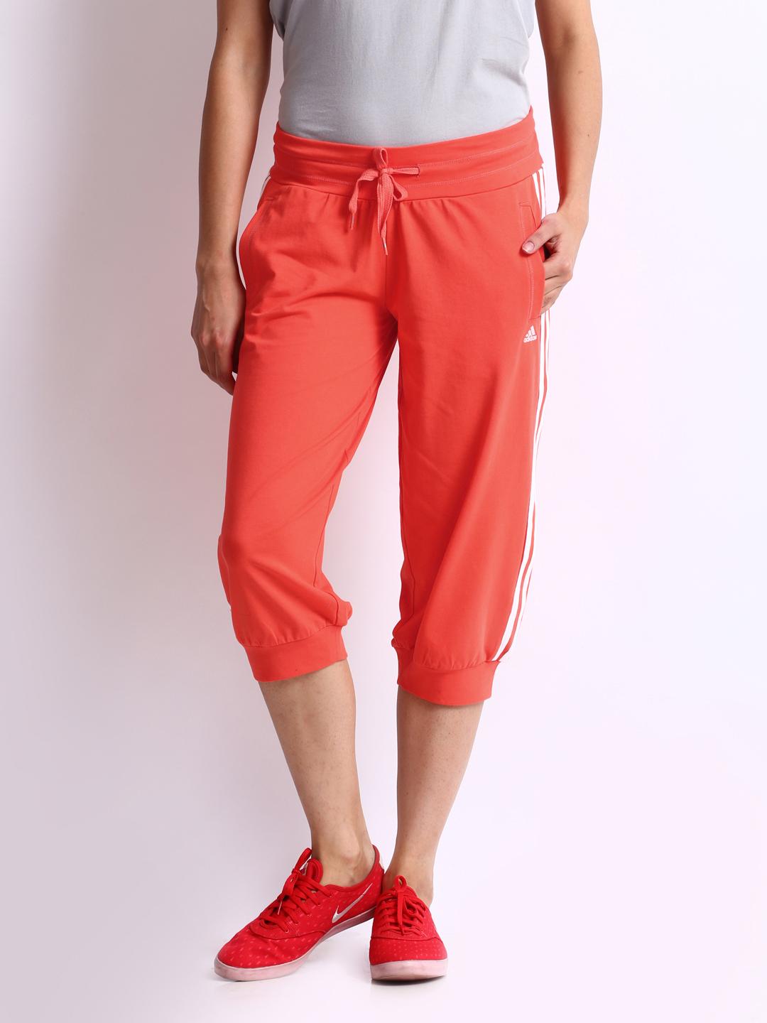 Buy ADIDAS Women Coral Orange Capris - Track Pants for Women 252825 ...