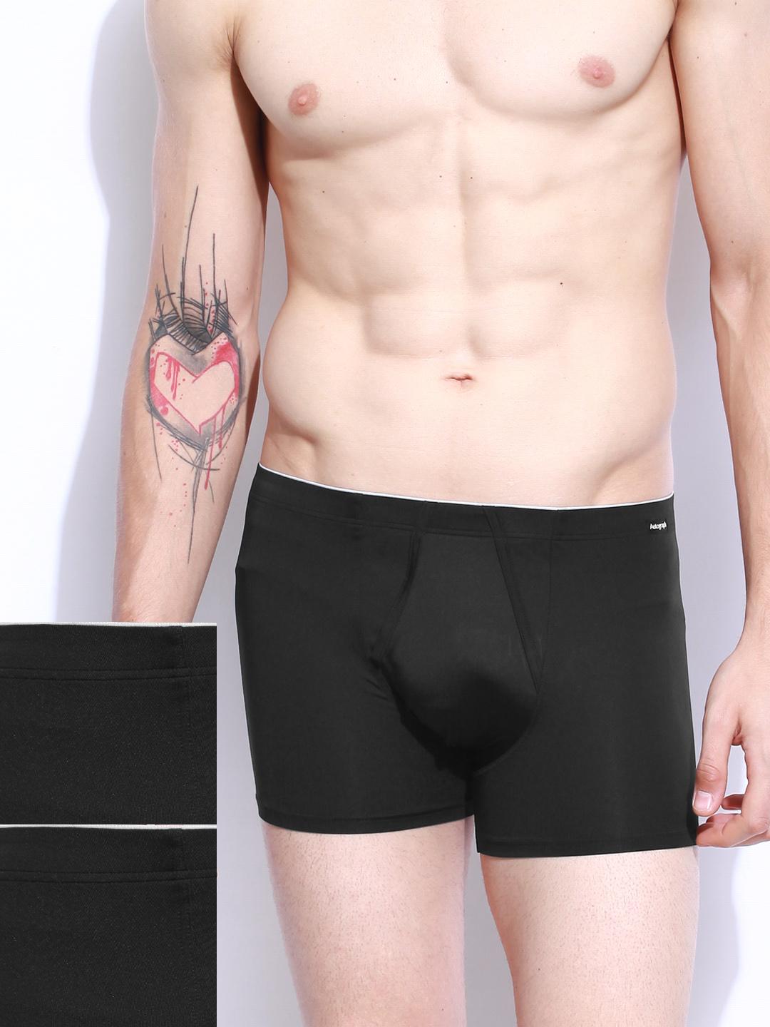 Buy Autograph By Marks & Spencer Men Set Of 2 Black Microskin Trunks ...