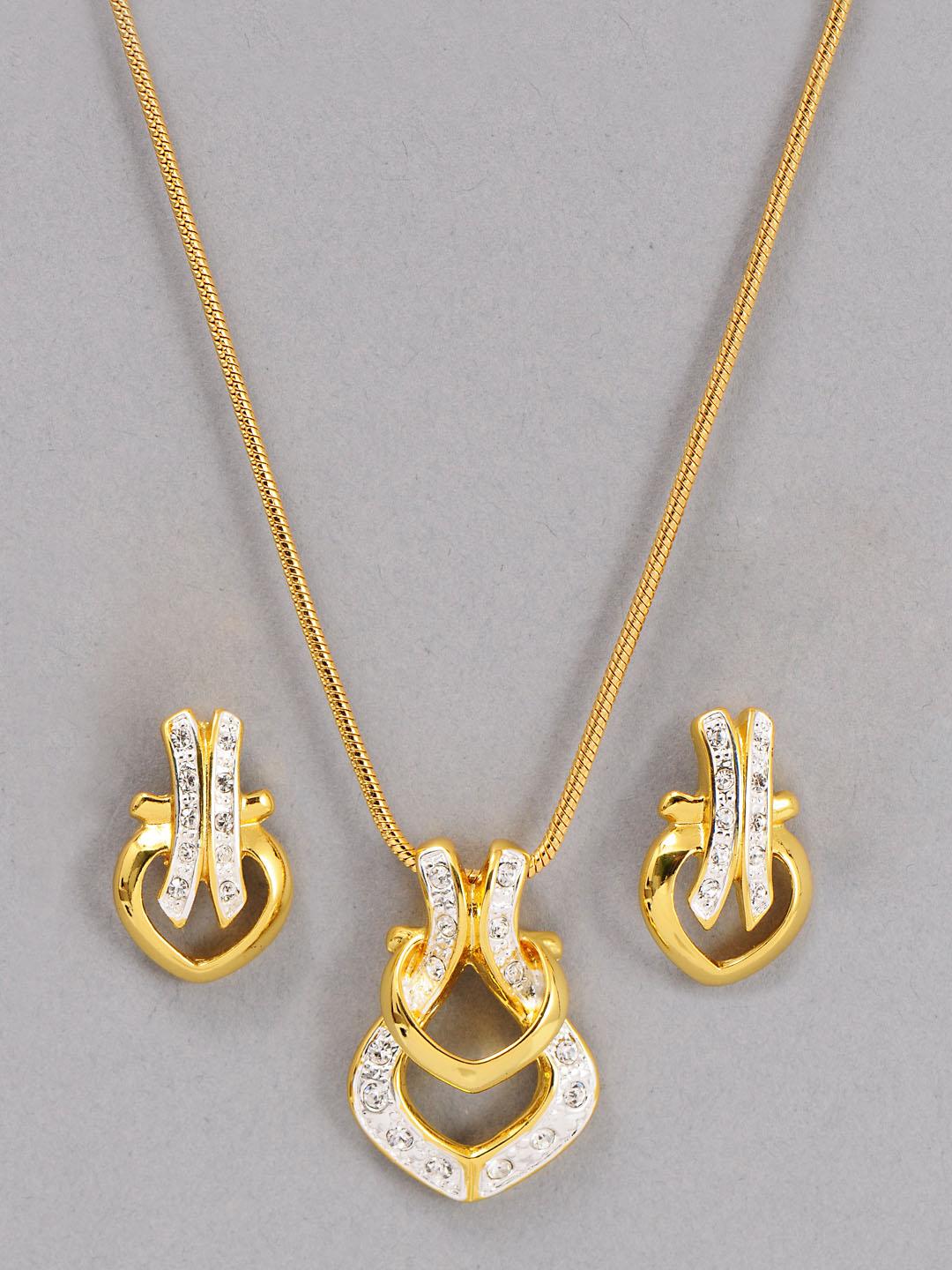 Buy Estelle Women Gold Plated Earring & Pendant Set - Jewellery Set for ...