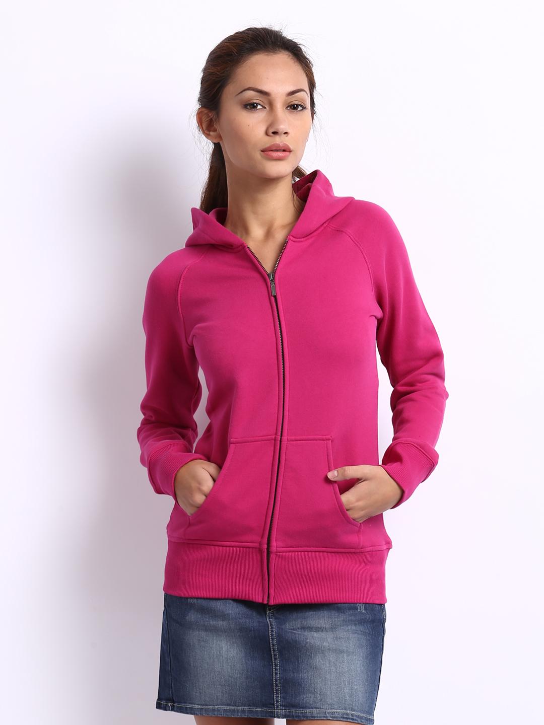 Buy FEMMELLA Women Pink Hooded Sweatshirt - Sweatshirts for Women ...