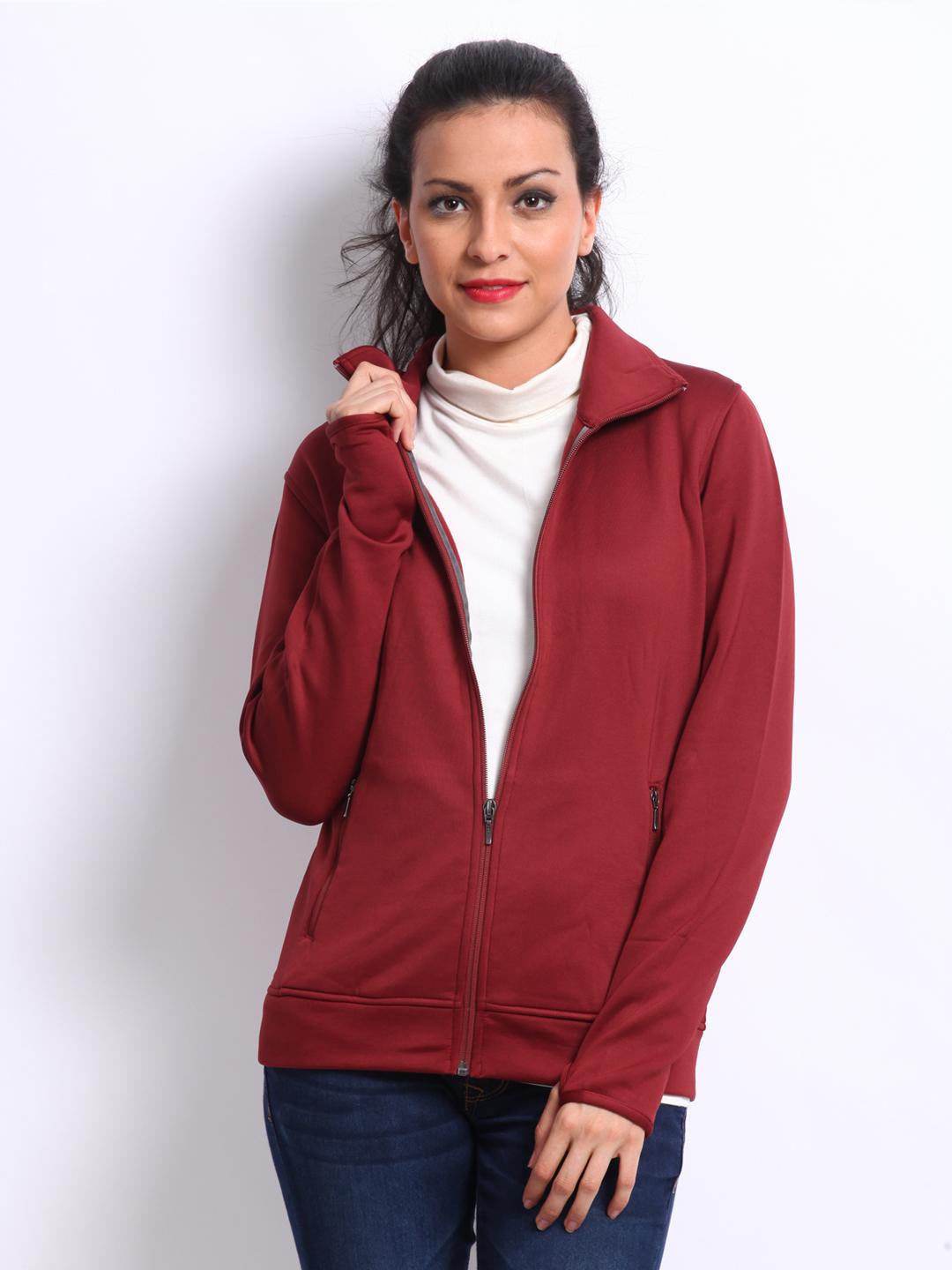 Buy Merrell Women Red Silken Fleece Jacket - Jackets for Women 219472 ...